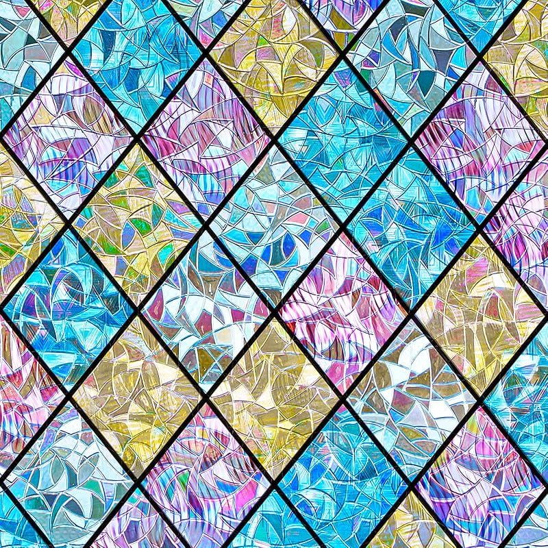 Sunbaby Rainbow Window Privacy Film - 3D Static Cling Stained Glass ...