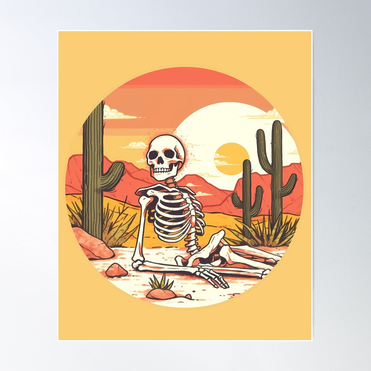 Sunbaked Skeleton In The Arizona Desert Poster Wall Art, Modern Wall ...