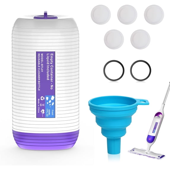 Sunbat Reusable Mop Refill Bottle, 500ML / 17 FL.OZ Container, with 6 ...