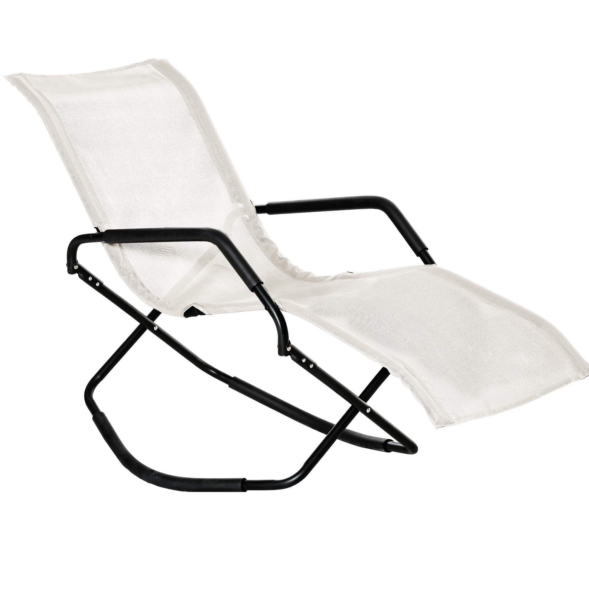 Sunbathing Portable Rocker - Foldable Outdoor Chair, White Sun Tanning ...