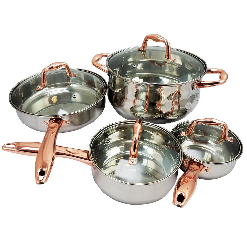 Sunbeam Branson 8-Piece Cookware Set, Copper Handles - Walmart.com