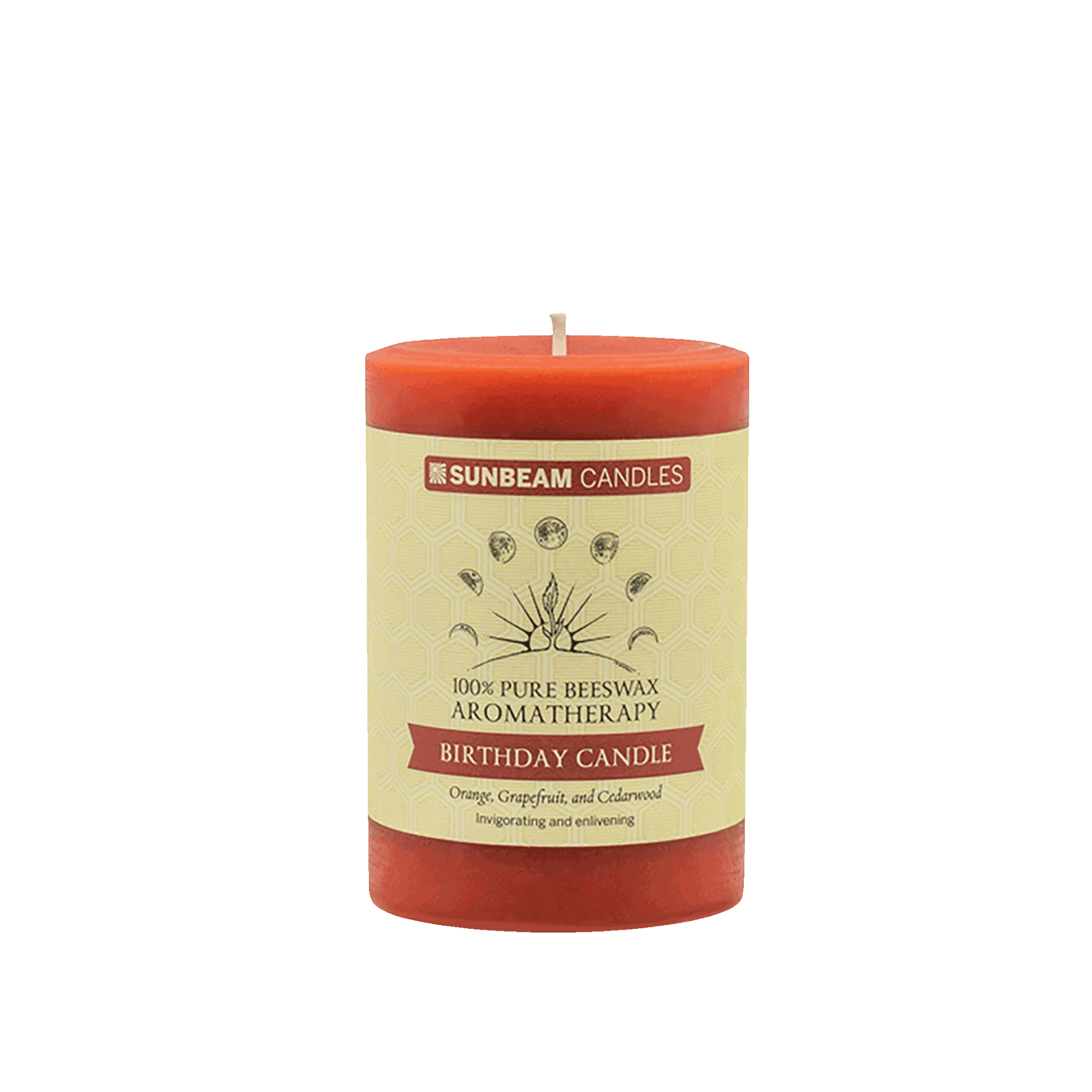 Sunbeam Candles 100% Pure Beeswax 3"x4.25" Aromatherapy Pillar | Orange ...