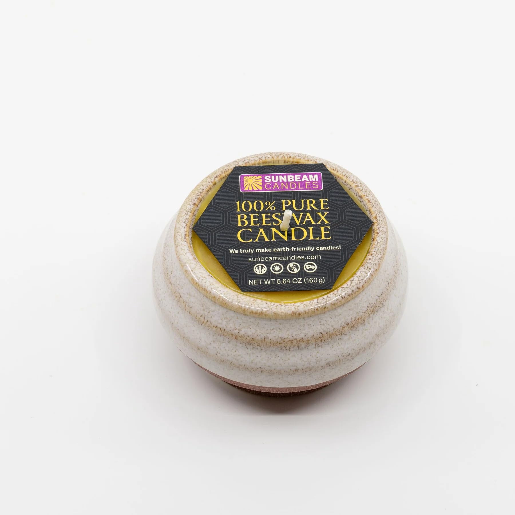 Sunbeam Candles Ceramic Vessel, White Glaze, 6 Ounce, Beeswax, Home, Home D√©cor - Walmart.com