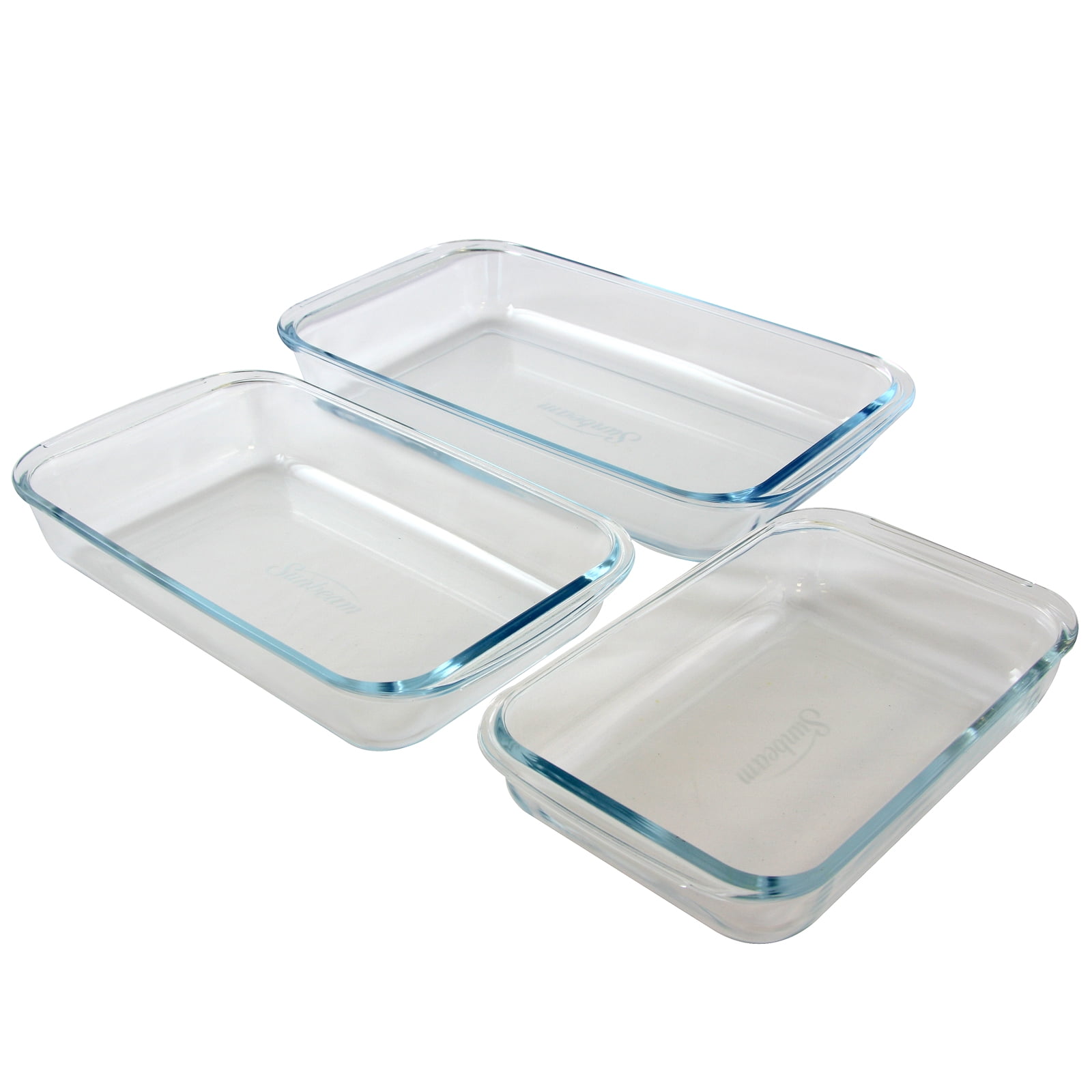 Sunbeam Everyday Glass Casserole Bakeware Set (3 Pieces) - Walmart.com