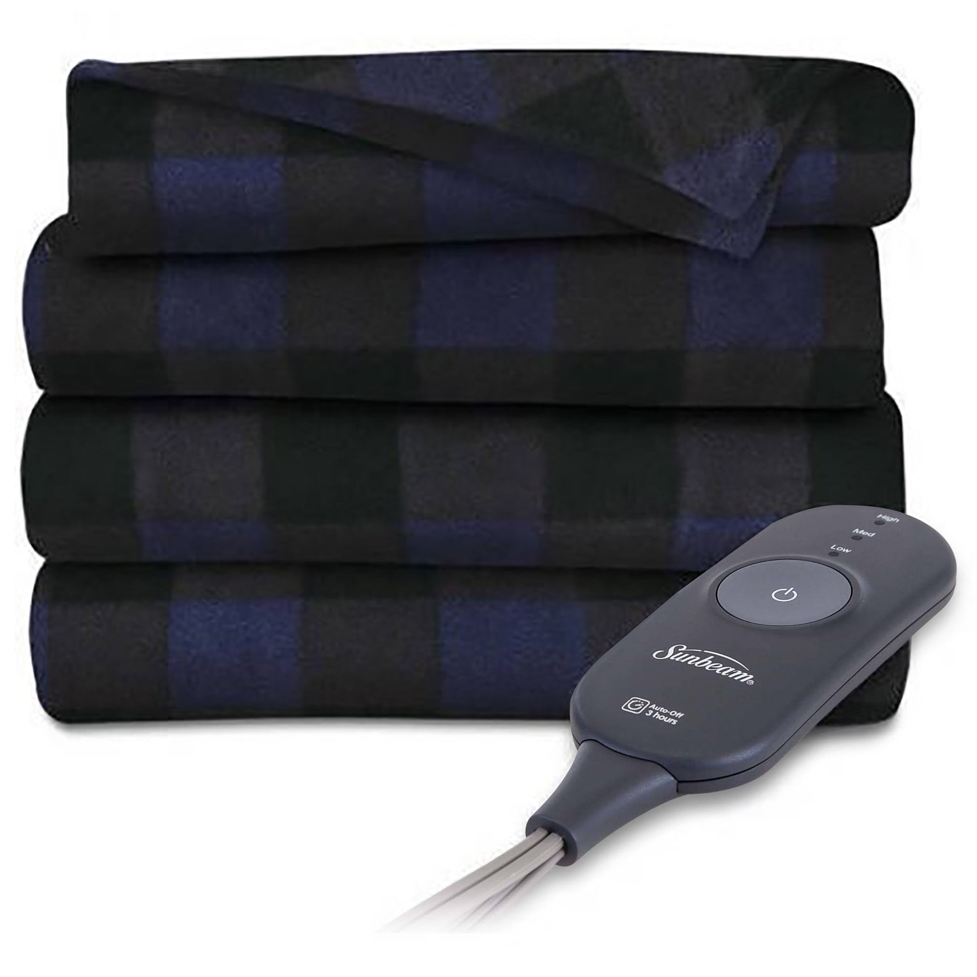 Sunbeam Electric Heated Fleece Throw Blanket 50 x 60 with 3 Heat ...