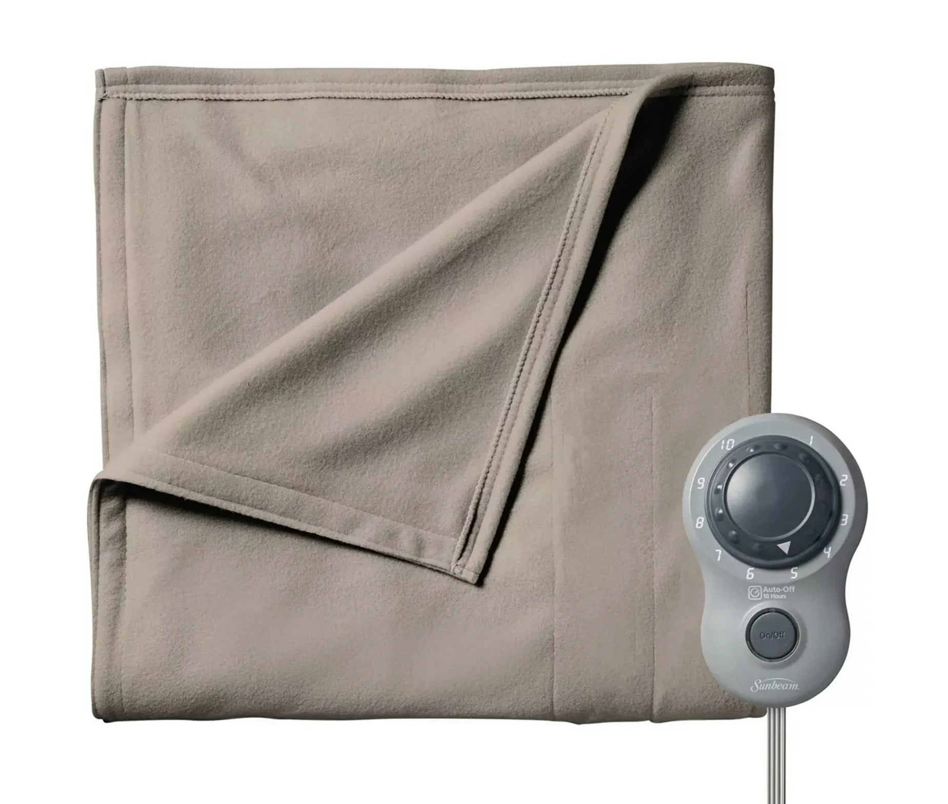 Sunbeam Full-Size Electric Fleece Heated Blanket in Mushroom - Ultra ...