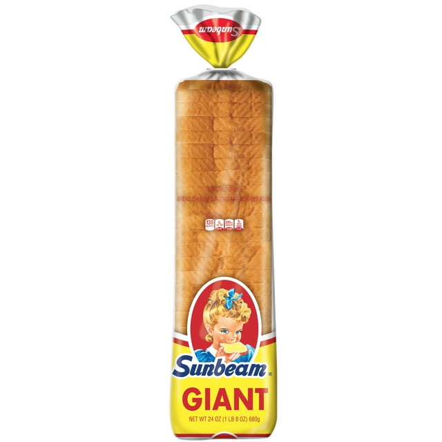 Sunbeam Giant White Bread, Sliced Loaf, 24 oz - Breakroom - Walmart ...