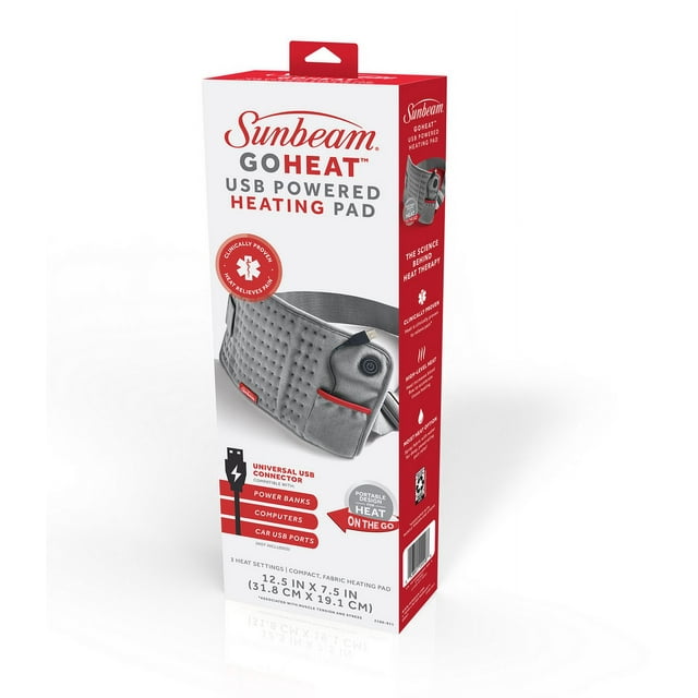 Sunbeam® GoHeat USB Powered Heating Pad, Light Gray - Walmart Business ...