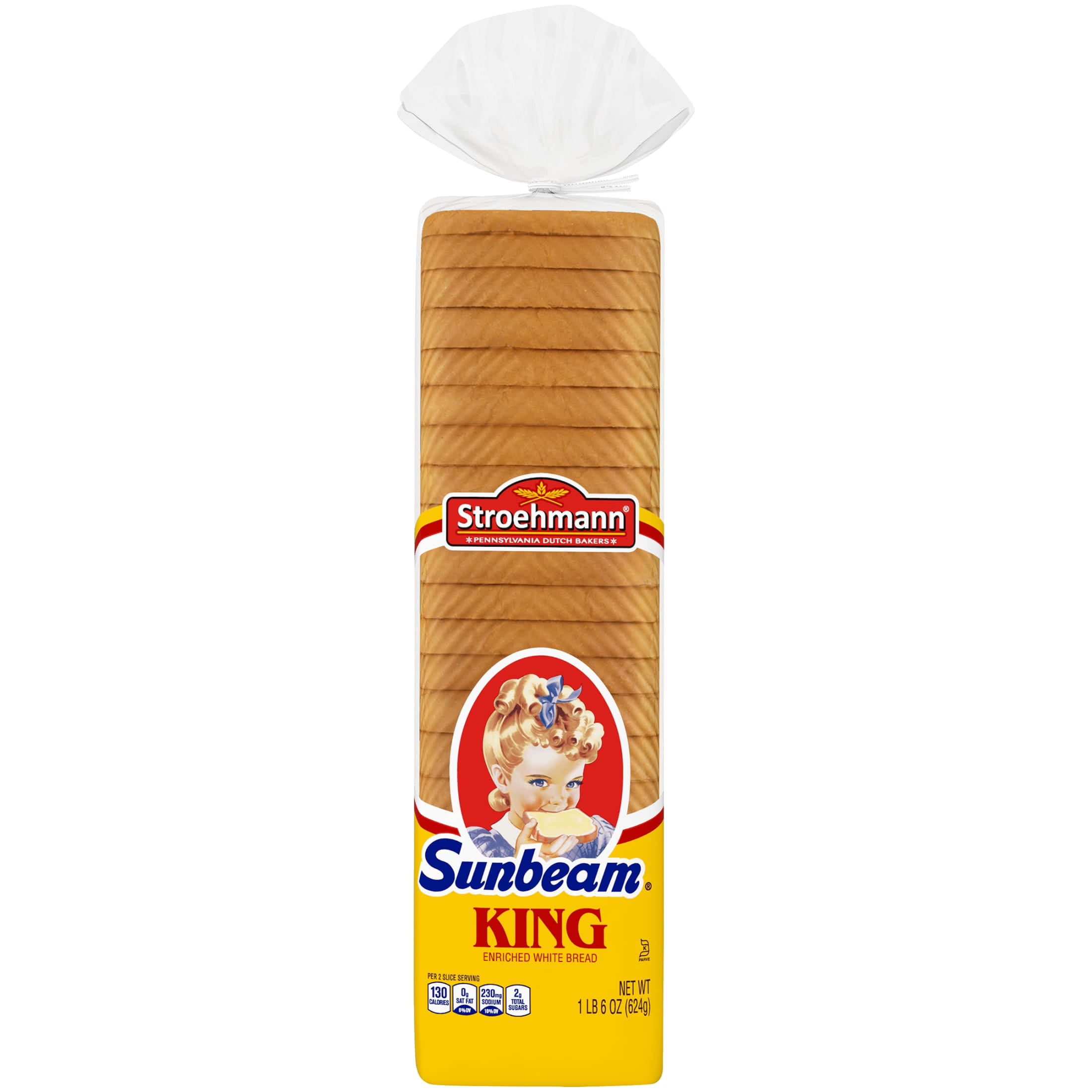 Sunbeam King Bread, 22 oz, Plain White Bread, Bag - Walmart.com