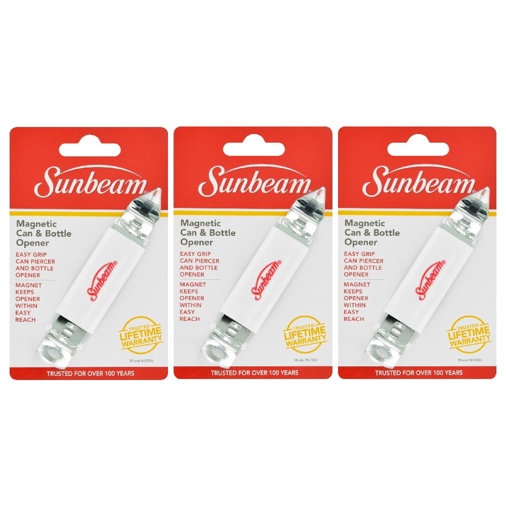 Sunbeam Magnetic Can Piercer Can and Bottle Opener, 3 Pack - Walmart.com