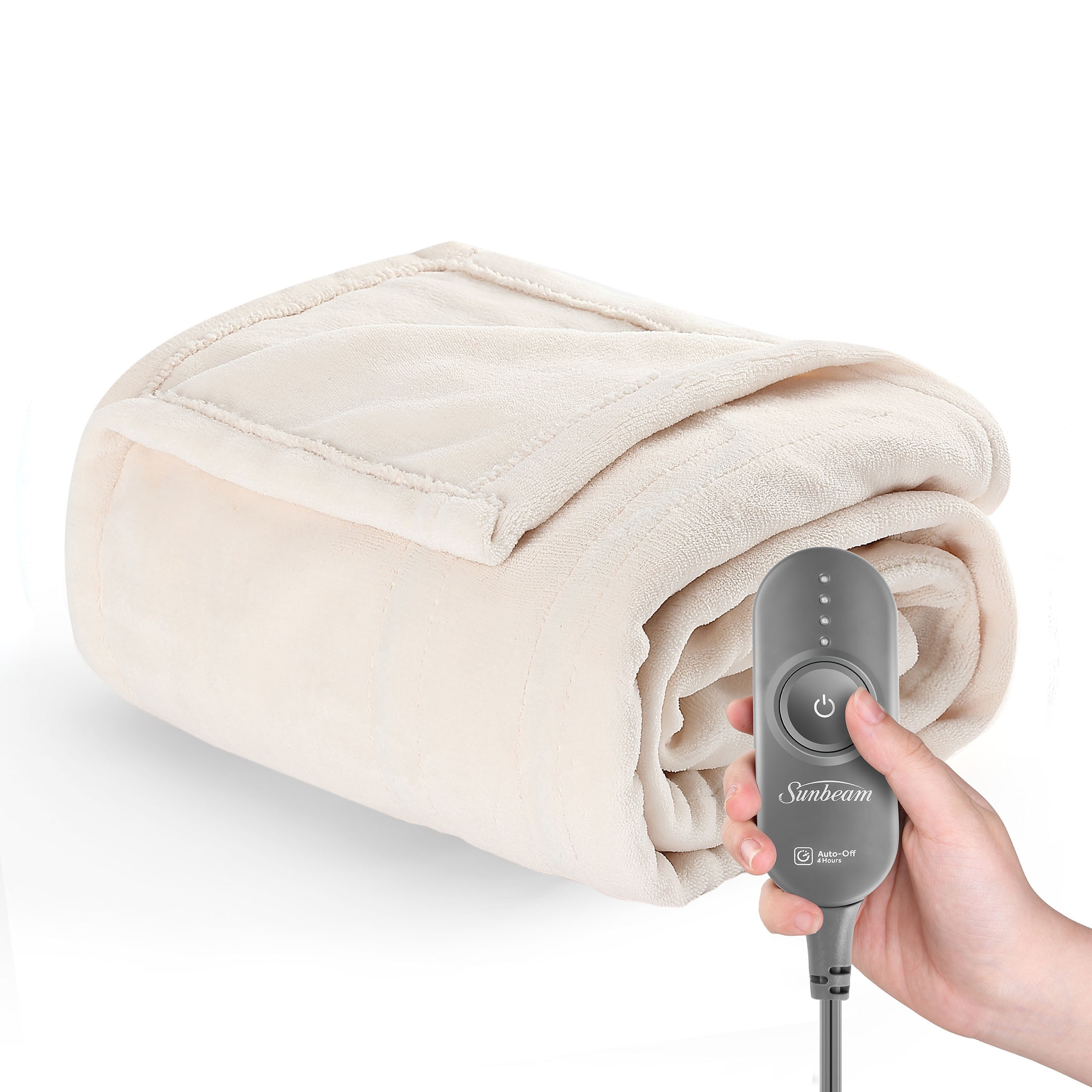 Sunbeam Microplush Sea Salt Polyester Electric Blanket - Walmart.com