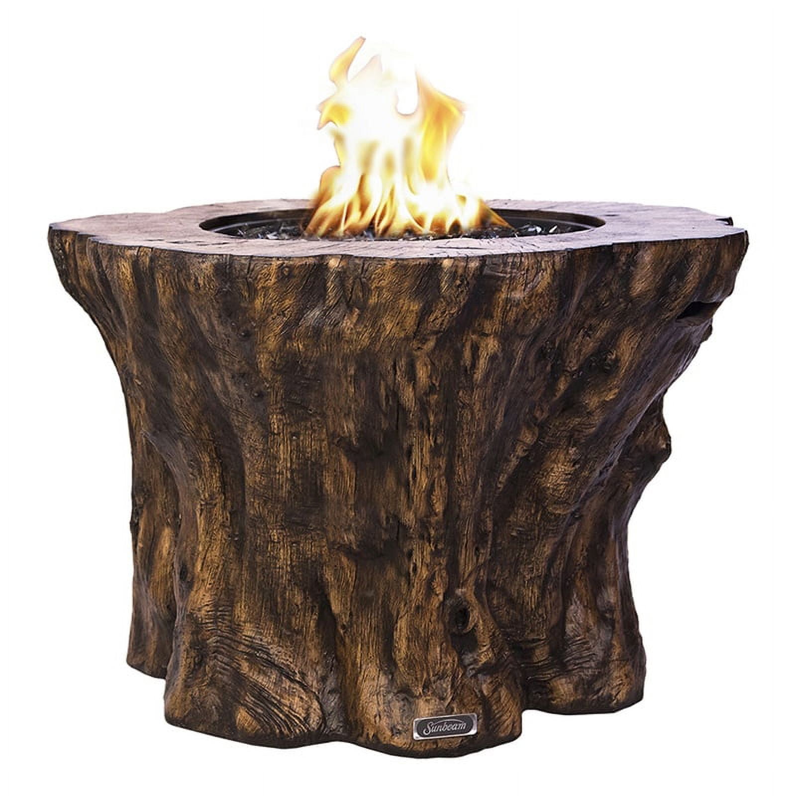 Sunbeam Pioneer Farmhouse Composite Fire Table in Brown Finish ...