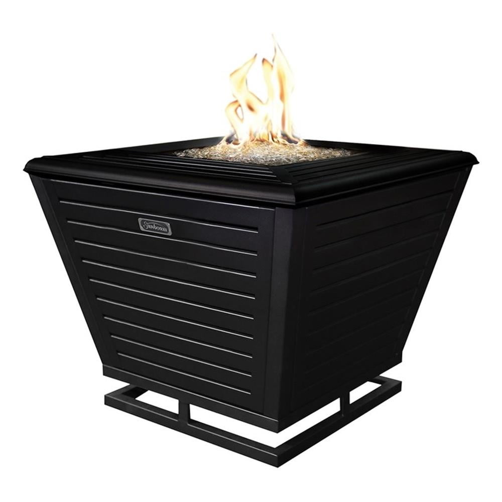Sunbeam Outdoor Propane Gas Fire Pit Table, Pyramid Modern Style Steel ...