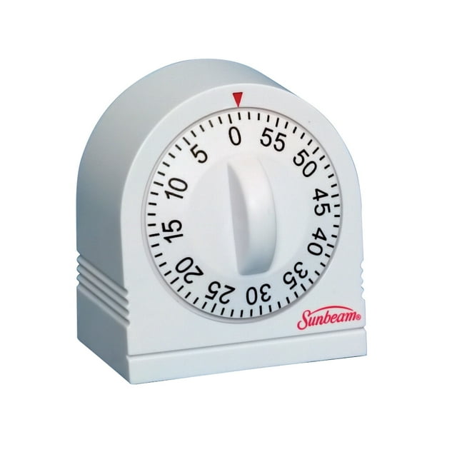 Sunbeam Kitchen Manual Dial Minute Timer, Reliable Long Ring, White ...