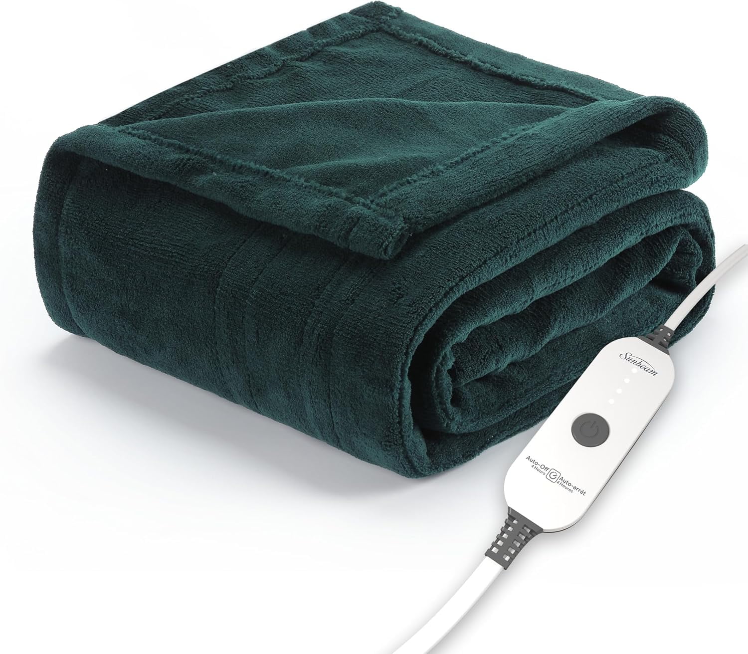 Sunbeam Royal Luxe Botanical Green Heated Personal Throw / Blanket ...
