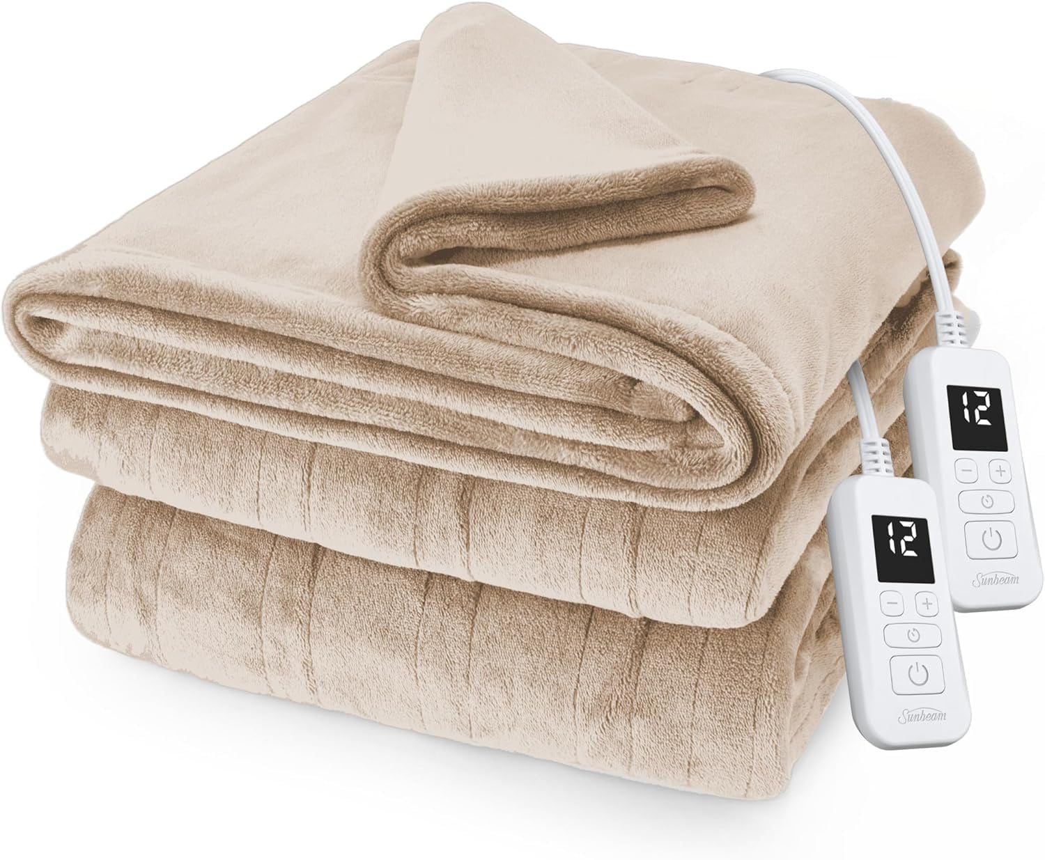 Sunbeam Royal Posh Velvet Heated Electric Blanket Queen Size, 90" x 84 ...