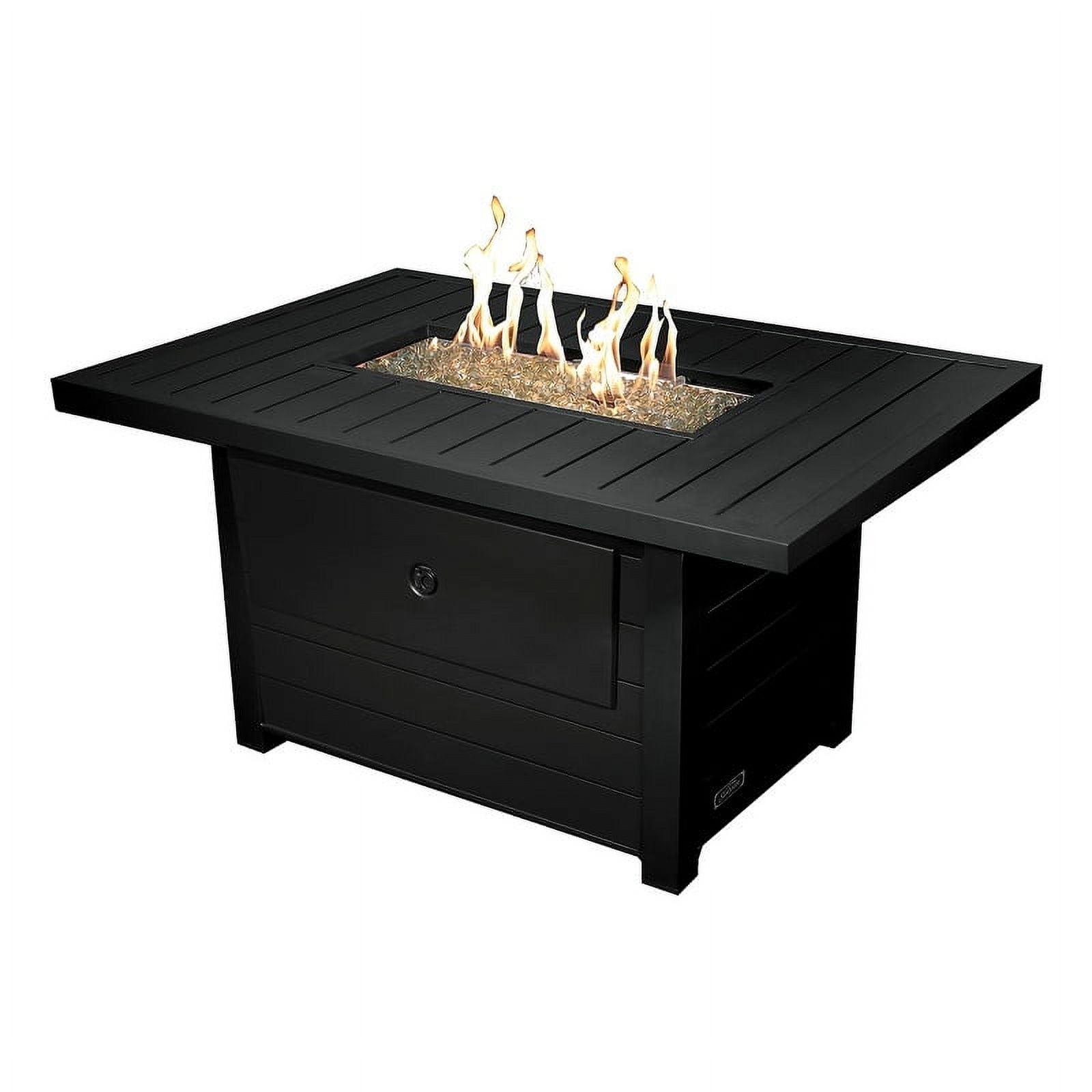 Sunbeam Serenity Aluminum Fire Pit Table, Modern Black Outdoor Patio ...