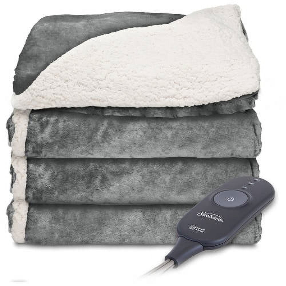 Sunbeam Sherpa to Microplush 60" x 50" Electric Heated Throw Blanket, 1 ...