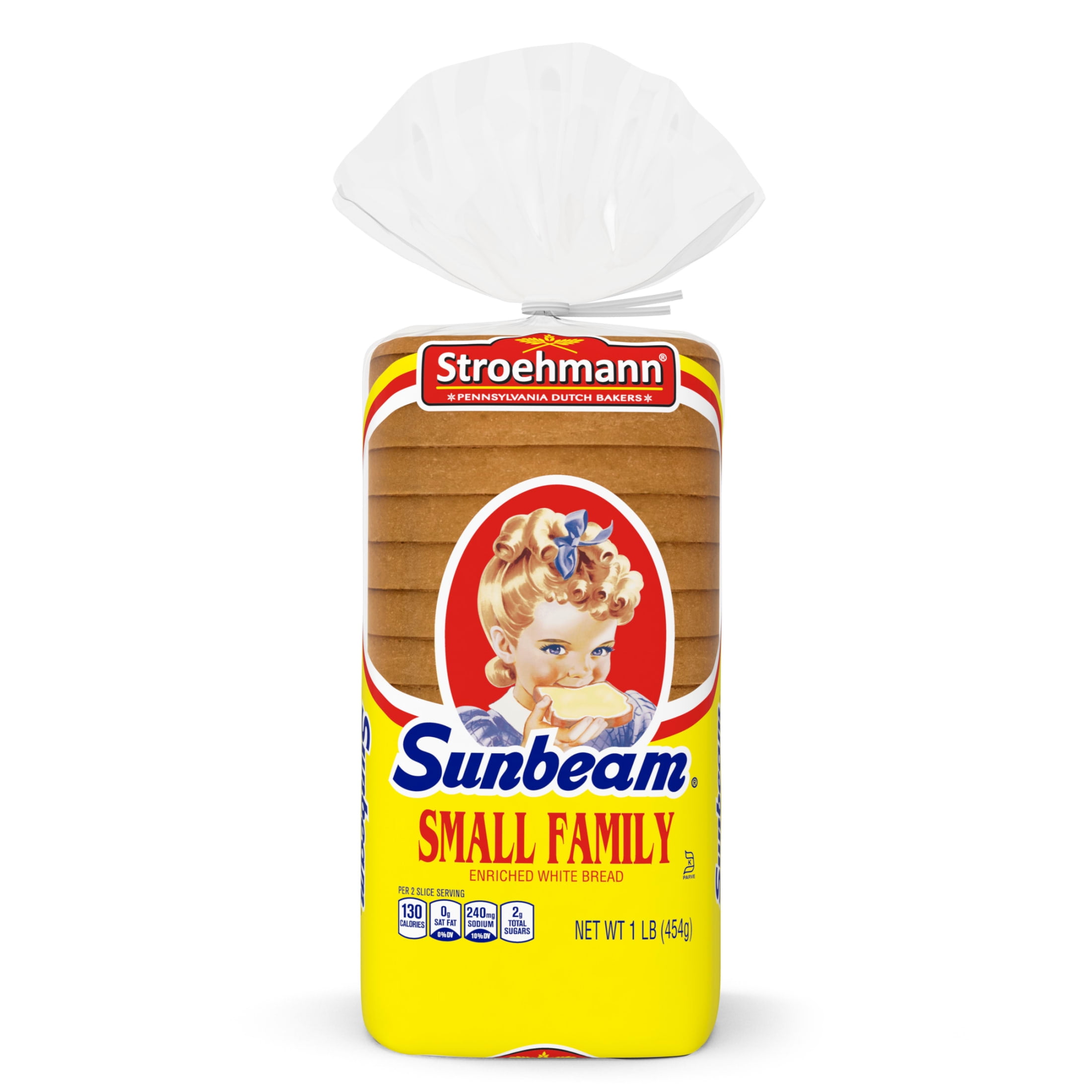 Sunbeam Small Family Bread, 16 oz, Plain White Bread, Bag - Walmart.com