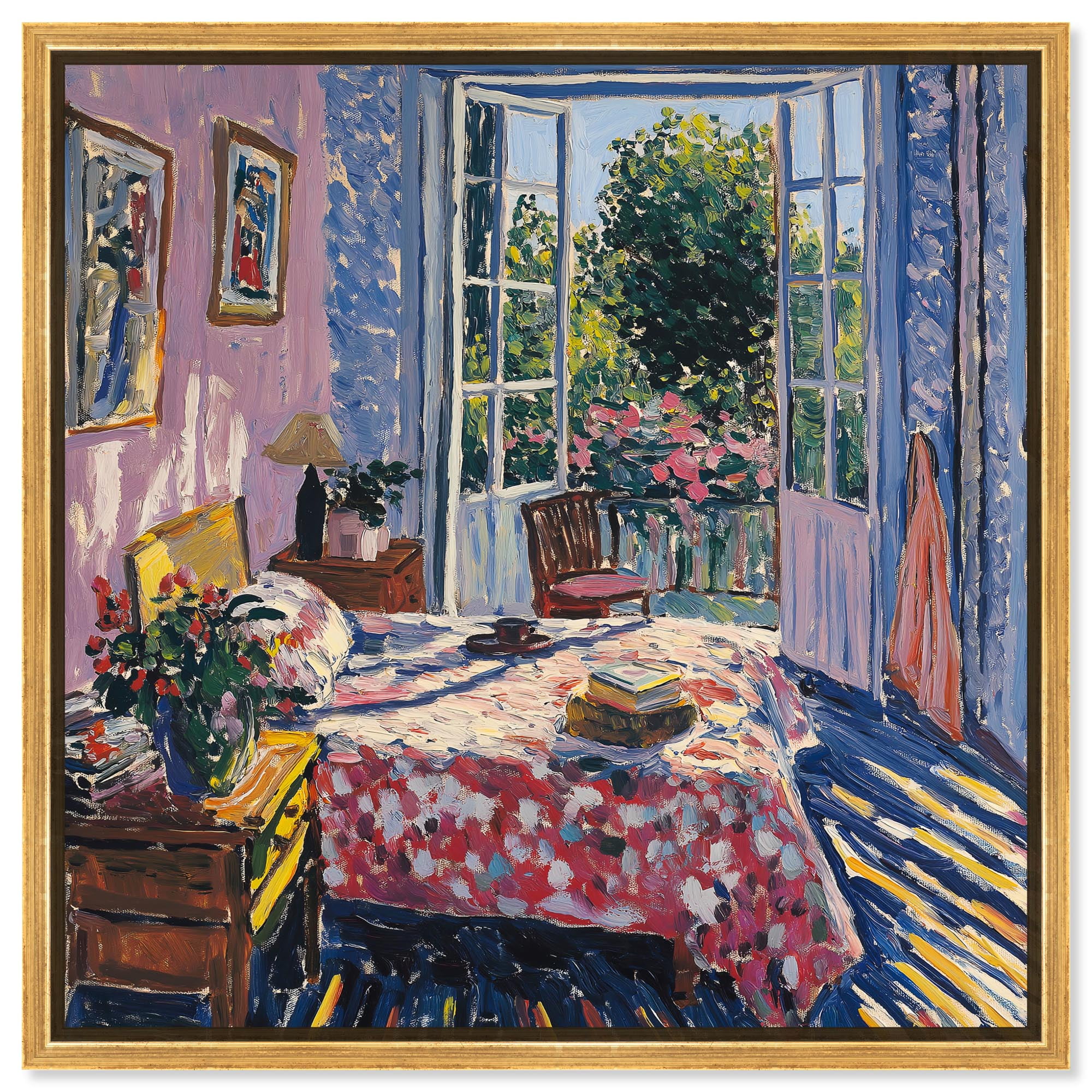 Sunbeam Study Canvas Bedroom Paintings by Art Remedy, Gold Frame, 20 x ...