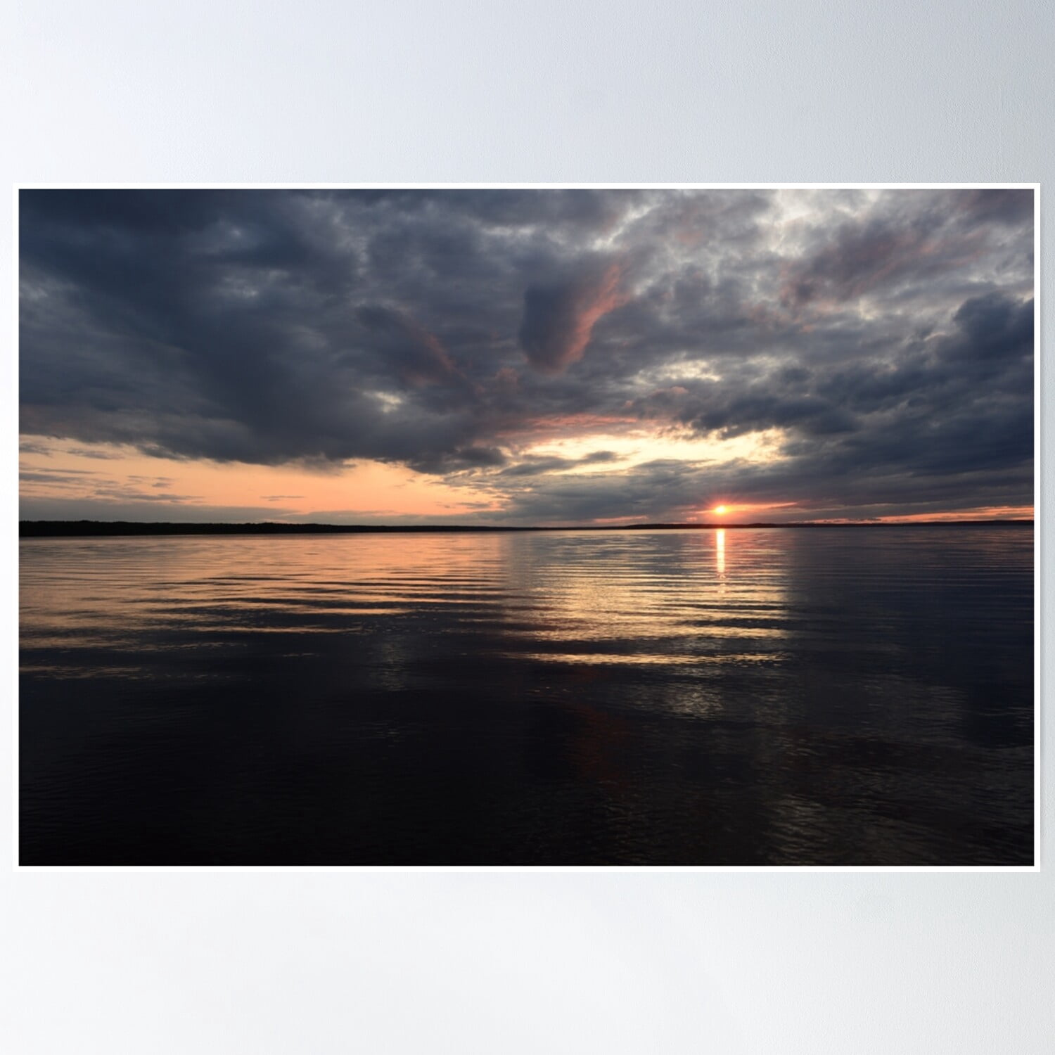 Sunbeam At Sunset From The Thick Dark Clouds Of The Sky On The Surface ...