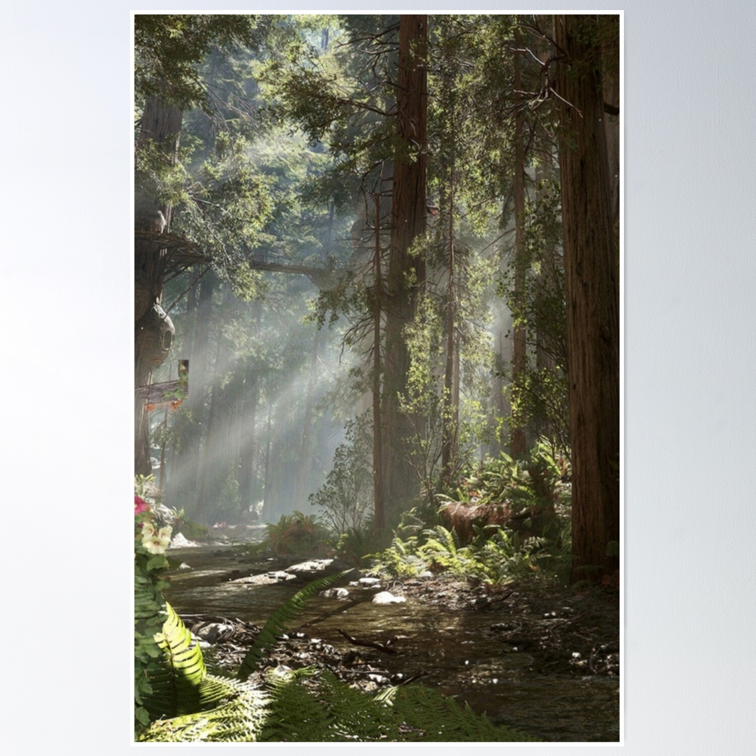 Sunbeams Through The Trees Poster Wall Art, Modern Wall Decor, 8x12 ...