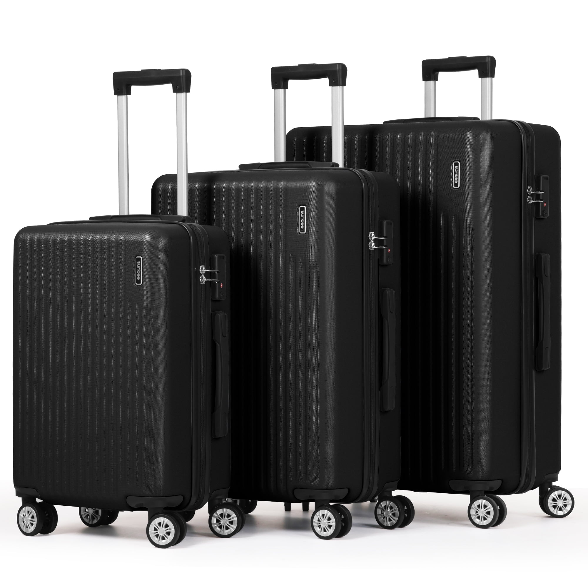 Sunbee 3 Piece Luggage Sets, ABS Hardshell Hardside TSA Lock ...