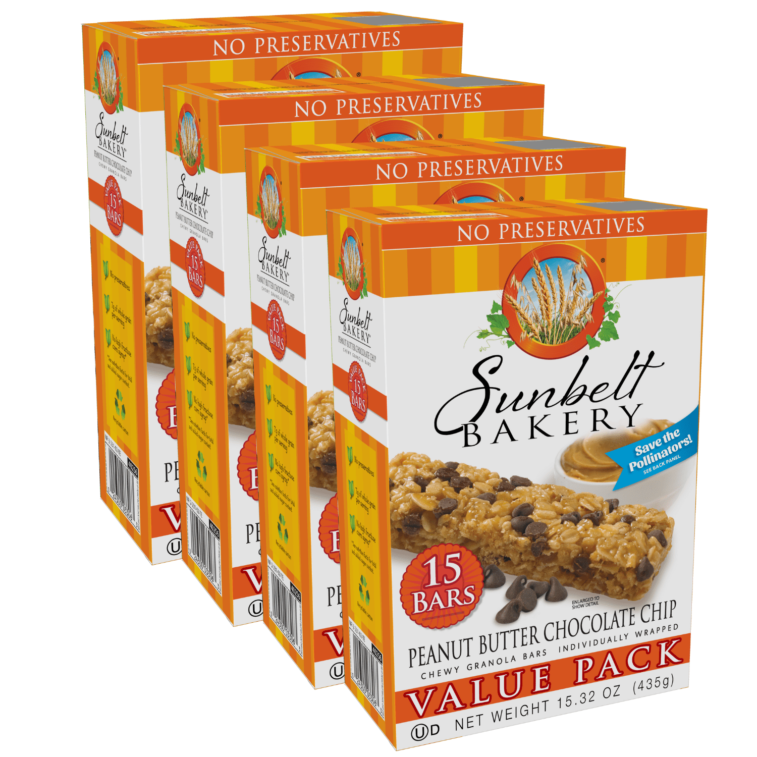 Sunbelt Bakery Peanut Butter Chocolate Chip Chewy Granola Bars Value ...