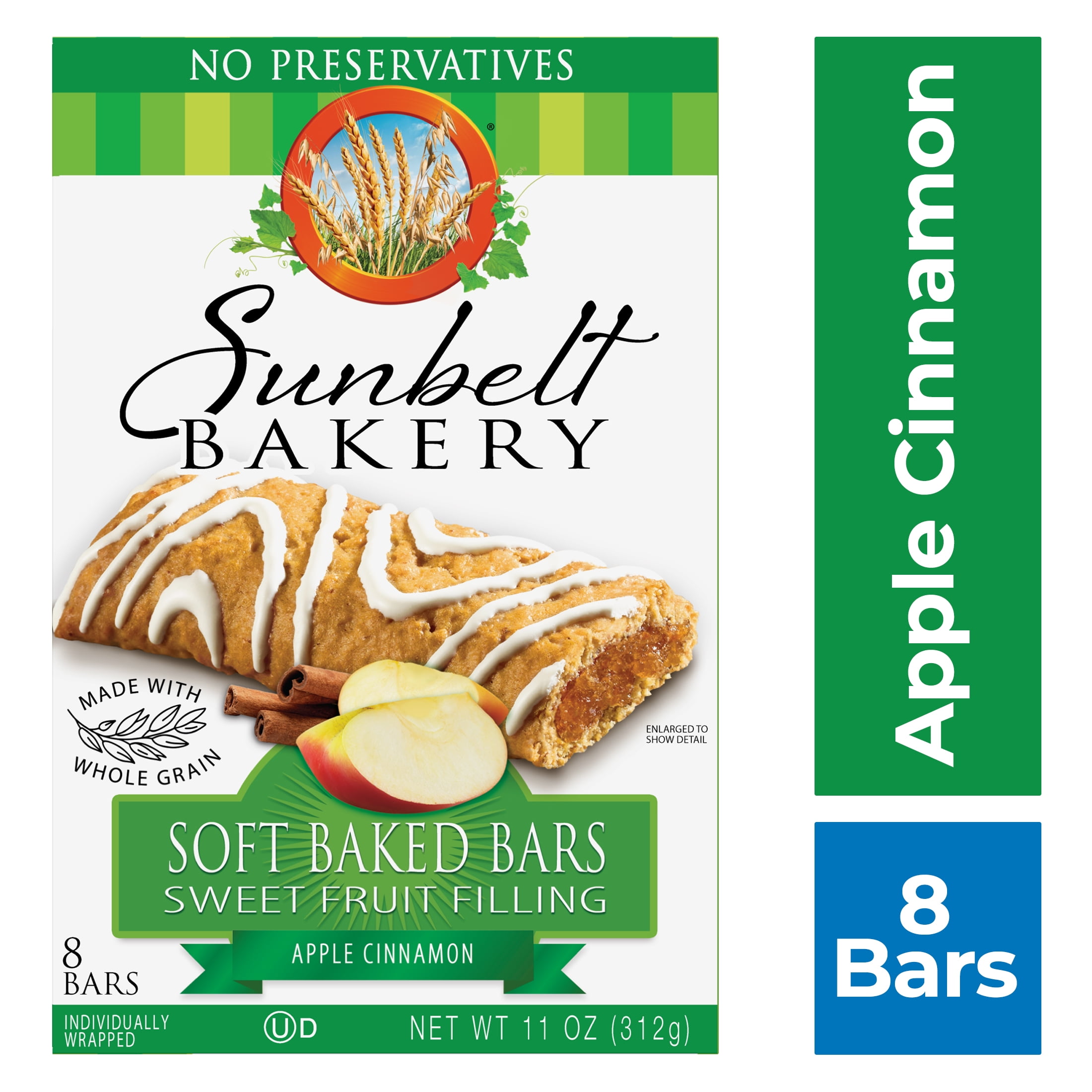 Sunbelt Bakery Apple Cinnamon Soft Baked Bars 8 Count with Whole Grains ...