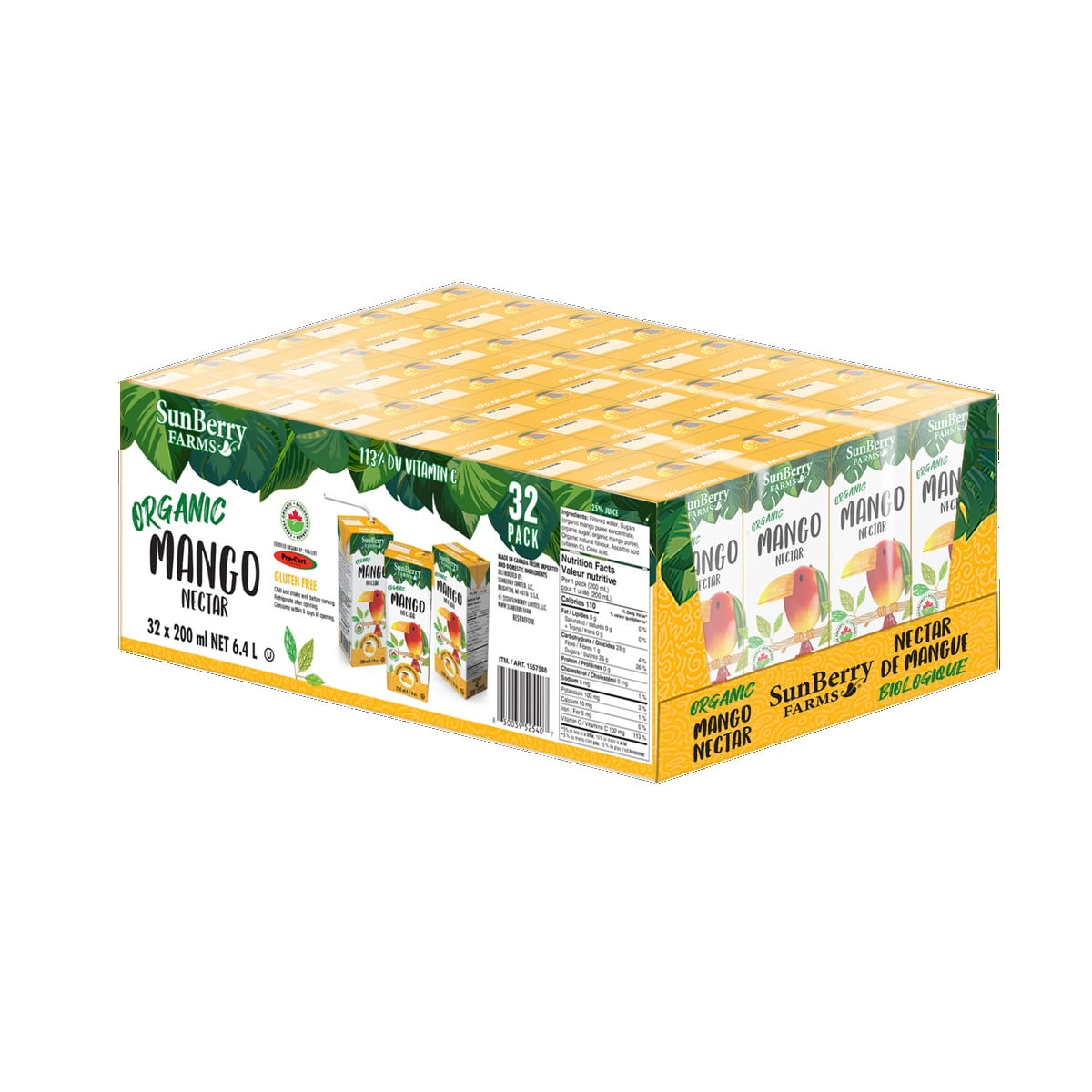 Sunberry Farms Organic Mango Nectar, 6.76 Fluid Ounce (Pack of 32 ...
