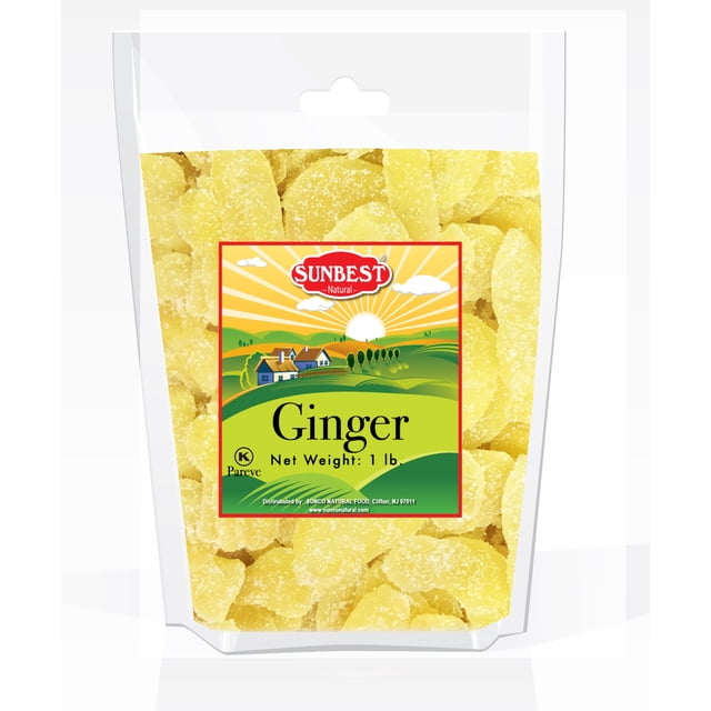 Sunbest Fresh Candied Crystallized Ginger Slices for Baking, 1lb Packed ...