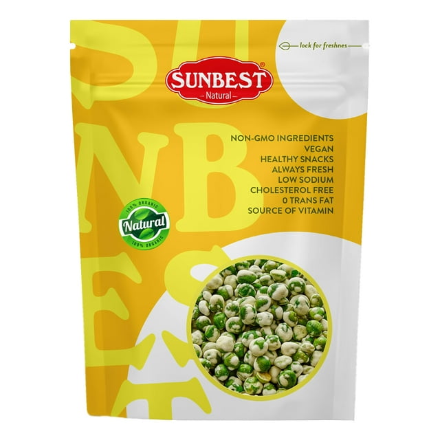 Sunbest Natural - Wasabi CM31 Peas, Whole Green Peas Spicy Snacks for ...