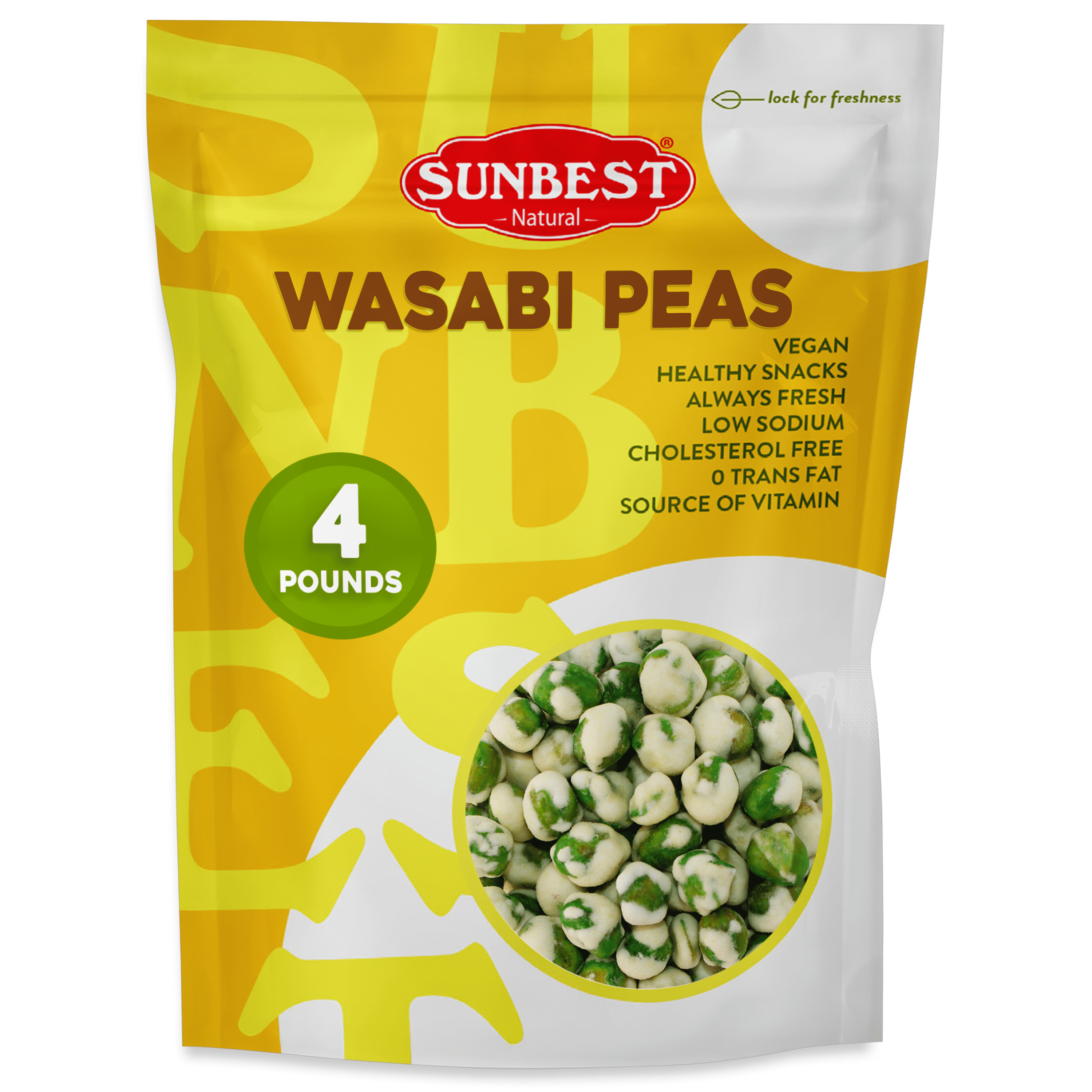 Sunbest Natural, Wasabi Peas, 4 Pound Bulk Bag, Spicy Crunch - Walmart.com