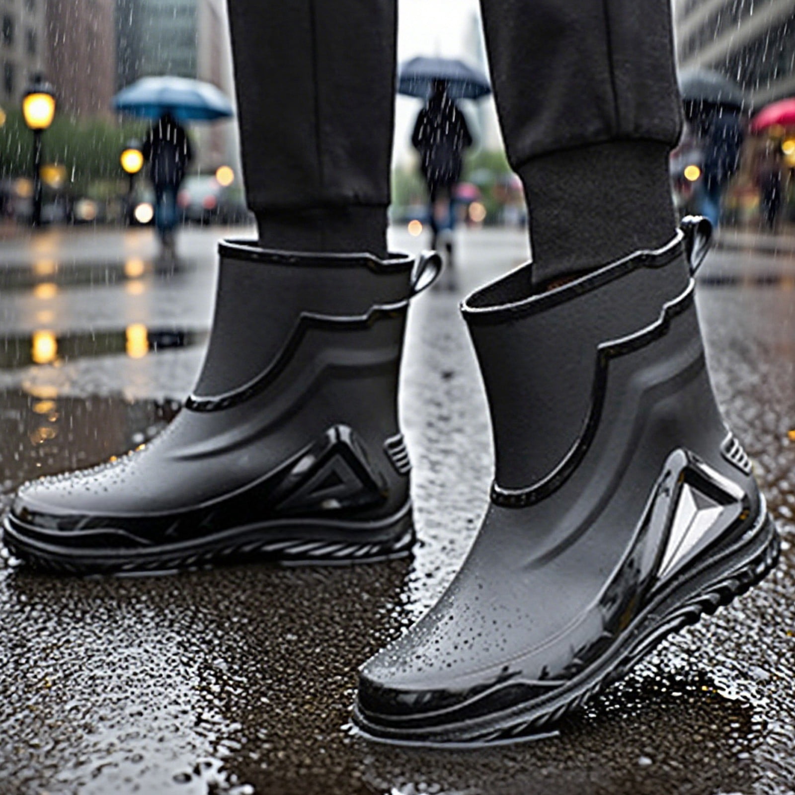 Sunbona Stylish Men's Rain Shoes Short Ankle Boots For Outdoor ...
