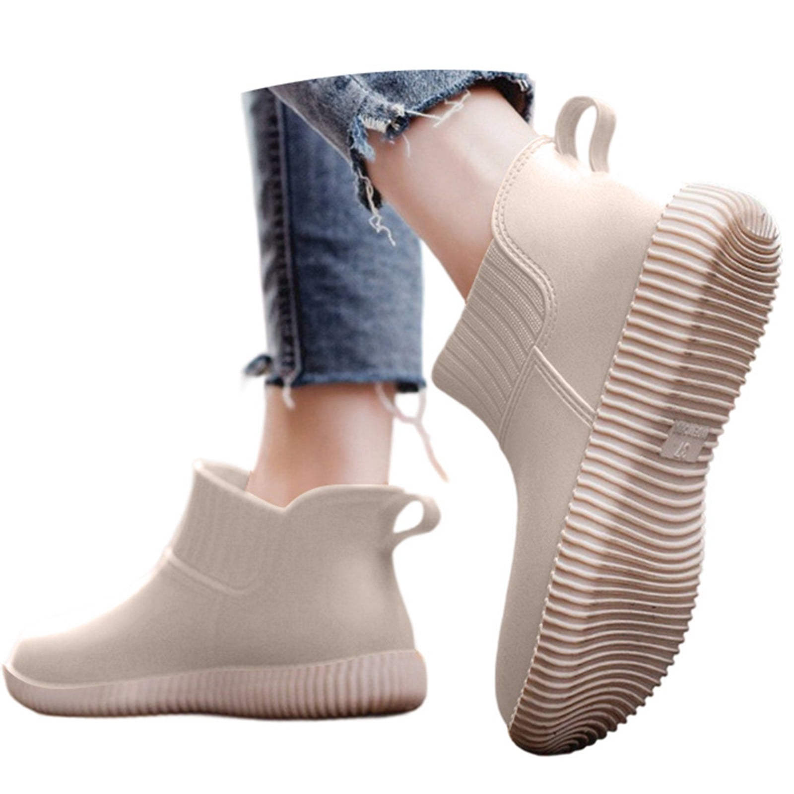 Sunbona Women's Rain Shoes Fashionable Low Cut Rubber Boots Non Outdoor ...