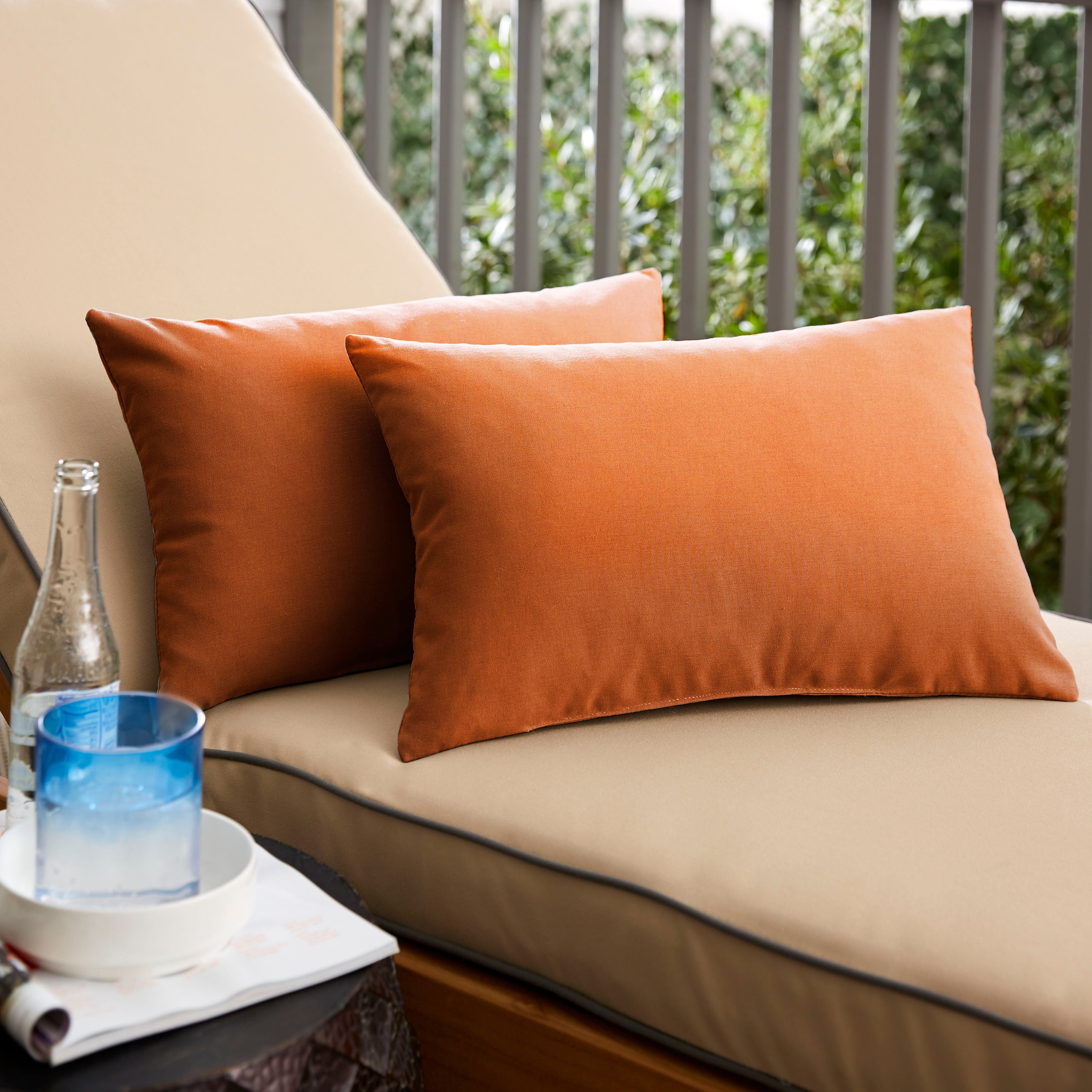 Sunbrella Canvas Indoor/Outdoor Knife Edge Pillow (Set of 2) Canvas ...