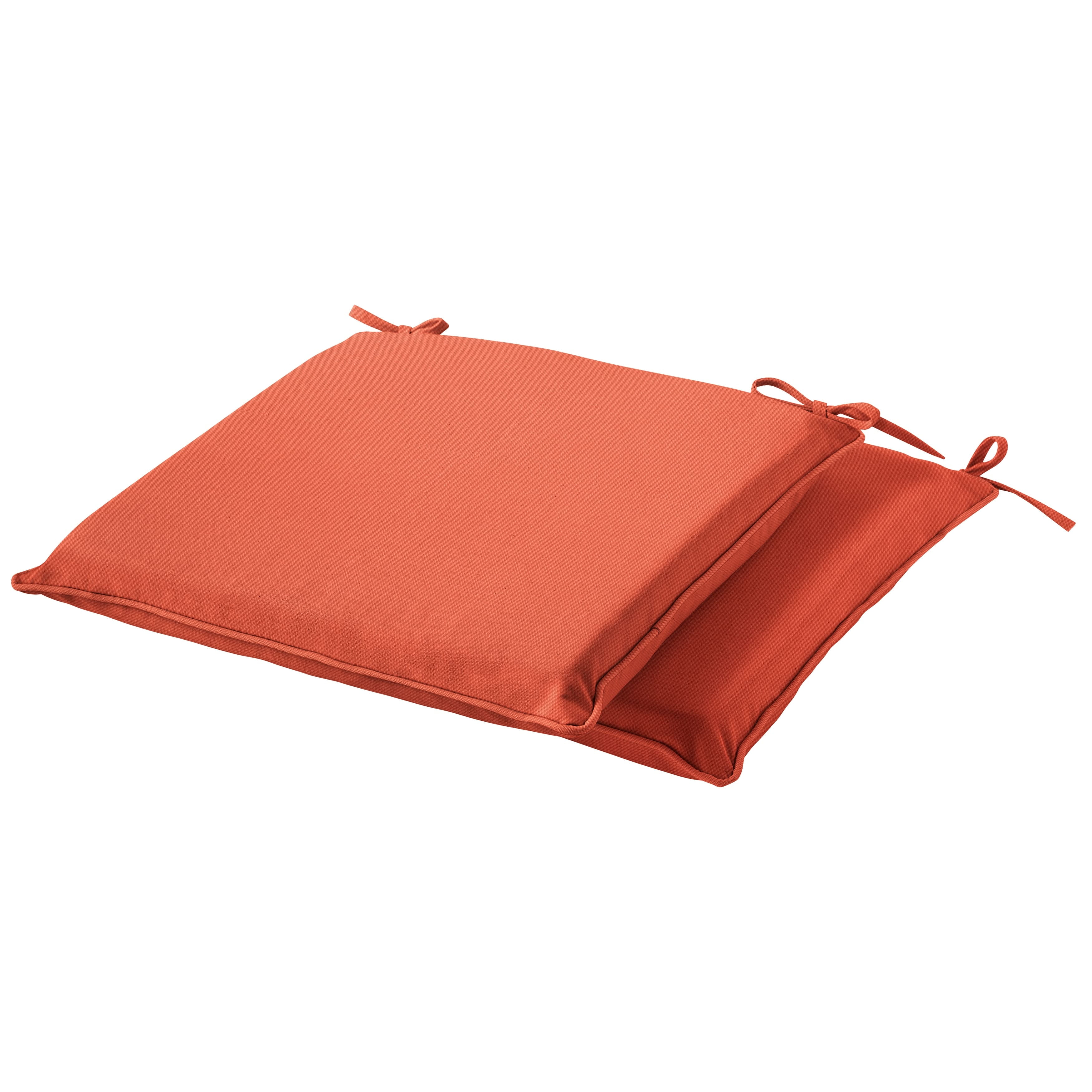 Sunbrella Coral Corded Indoor/ Outdoor Chair Pad Set 17 in x 17 in ...