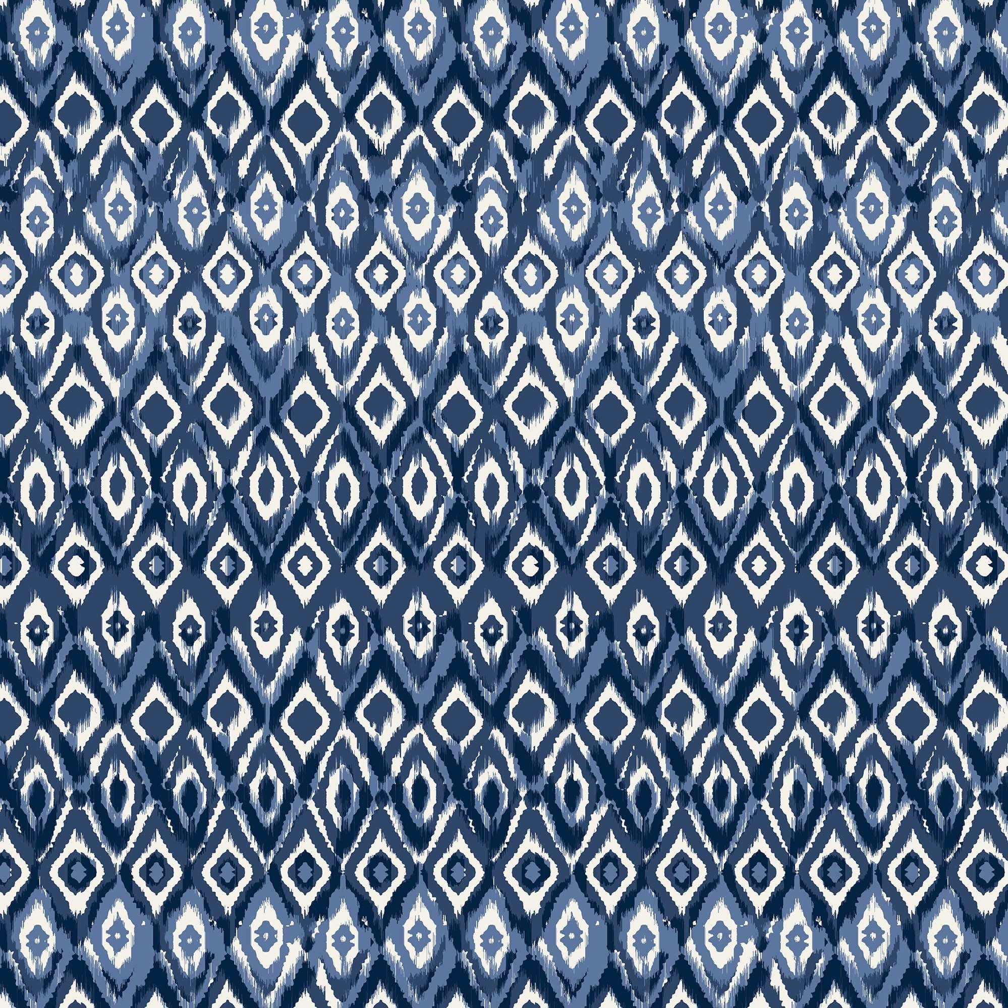 Sunbrella Graphic Indigo and Navy Indoor/Outdoor Deep Seating Cushion ...