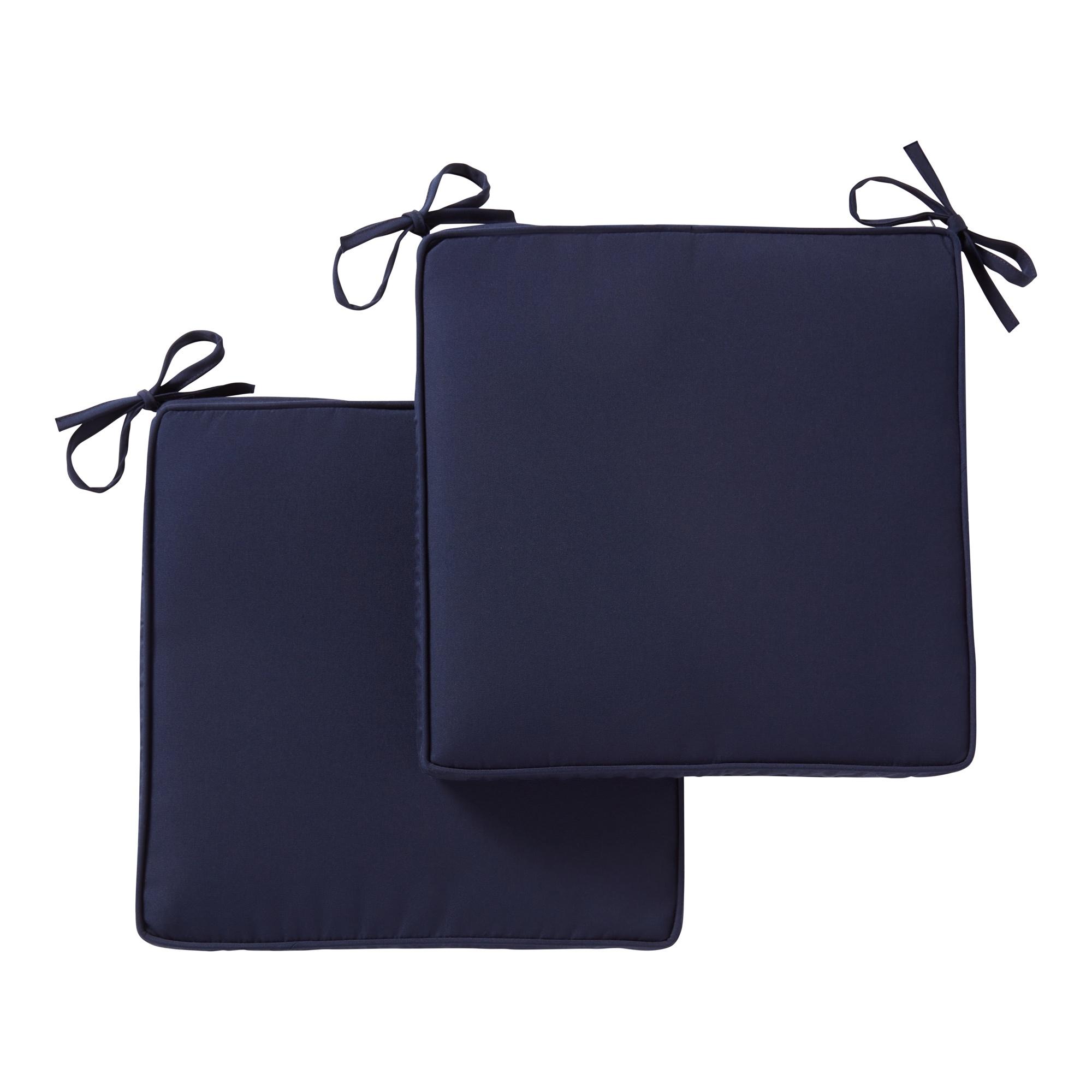 Sunbrella Outdoor Square Chair Pad (2-Pack), Navy - Walmart.com