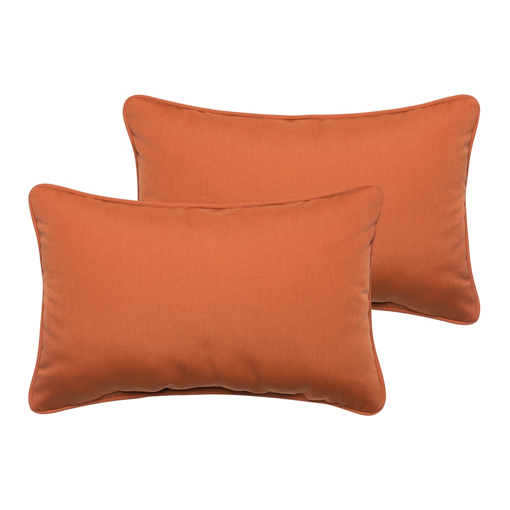 Sunbrella Sorra Home Canvas Rust Corded Indoor/ Outdoor Pillows (Set of ...