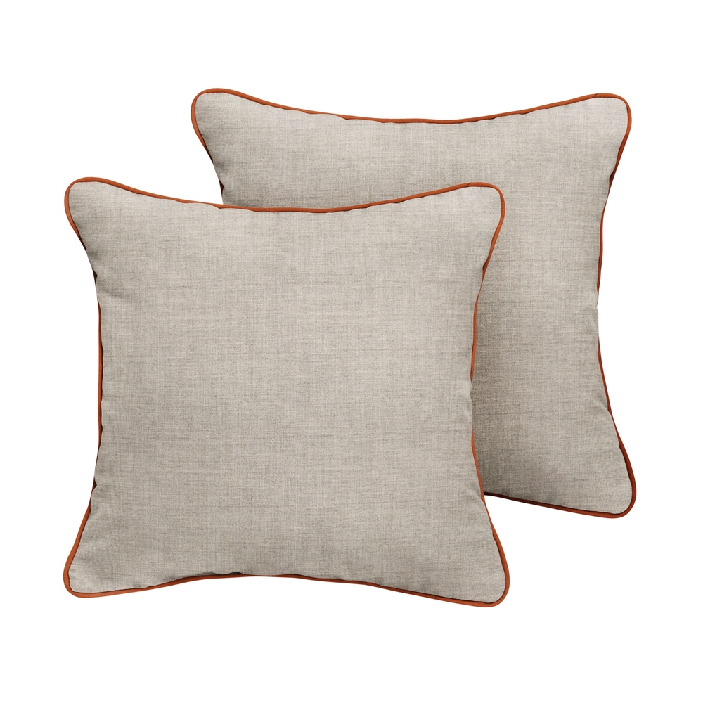 Sunbrella Sorra Home Cast Silver Indoor/Outdoor Corded Pillow Set of 2 ...