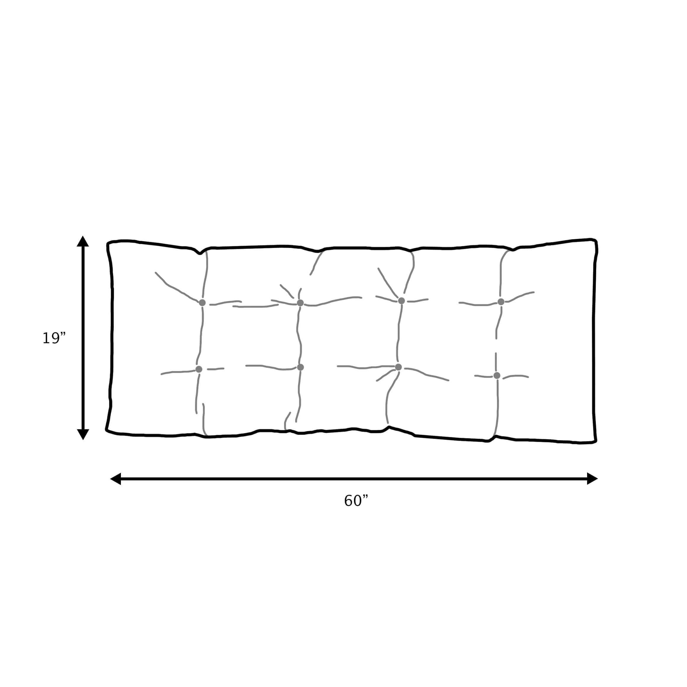 Sunbrella Sorra Home Cast Silver Indoor/Outdoor Tufted Bench Cushion 60 ...