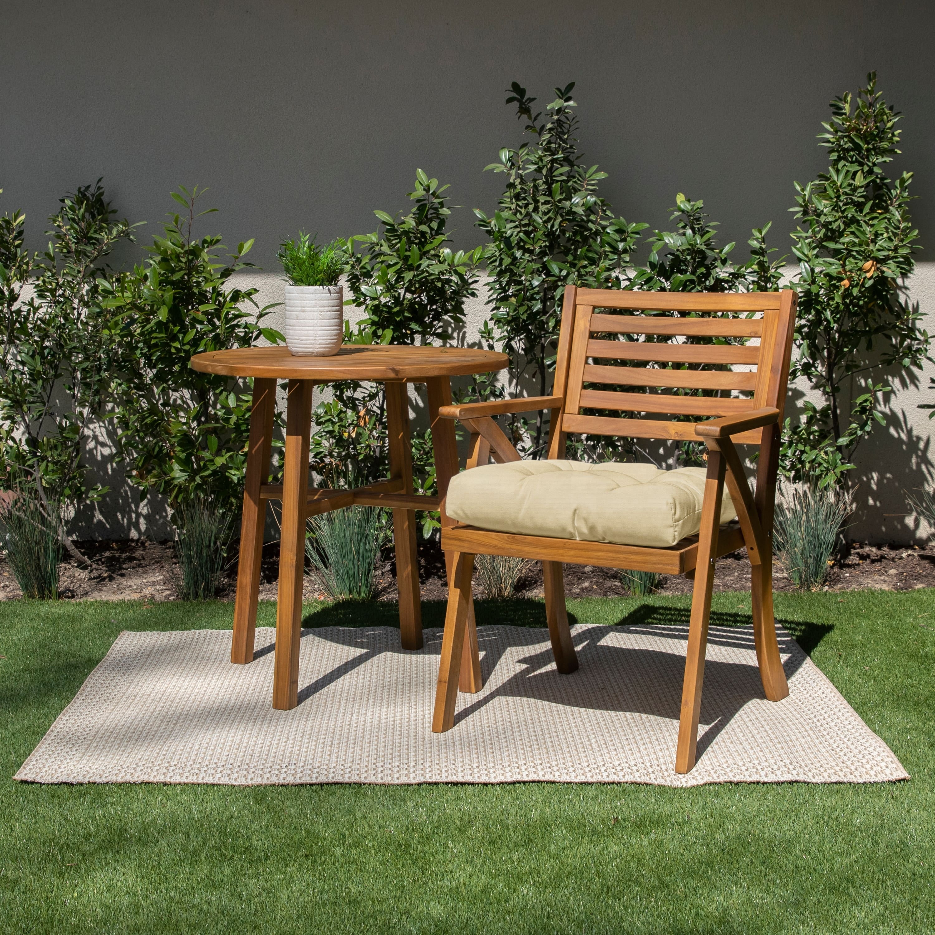 Sunbrella Sorra Home Tufted Chair Cushion Round U Shaped Back 19 X 19 X