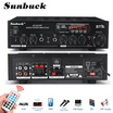 Sunbuck 2000W 2 Channel Bluetooth 5.0 Power Amplifier, Audio Receiver with FM and AUX for Home ...