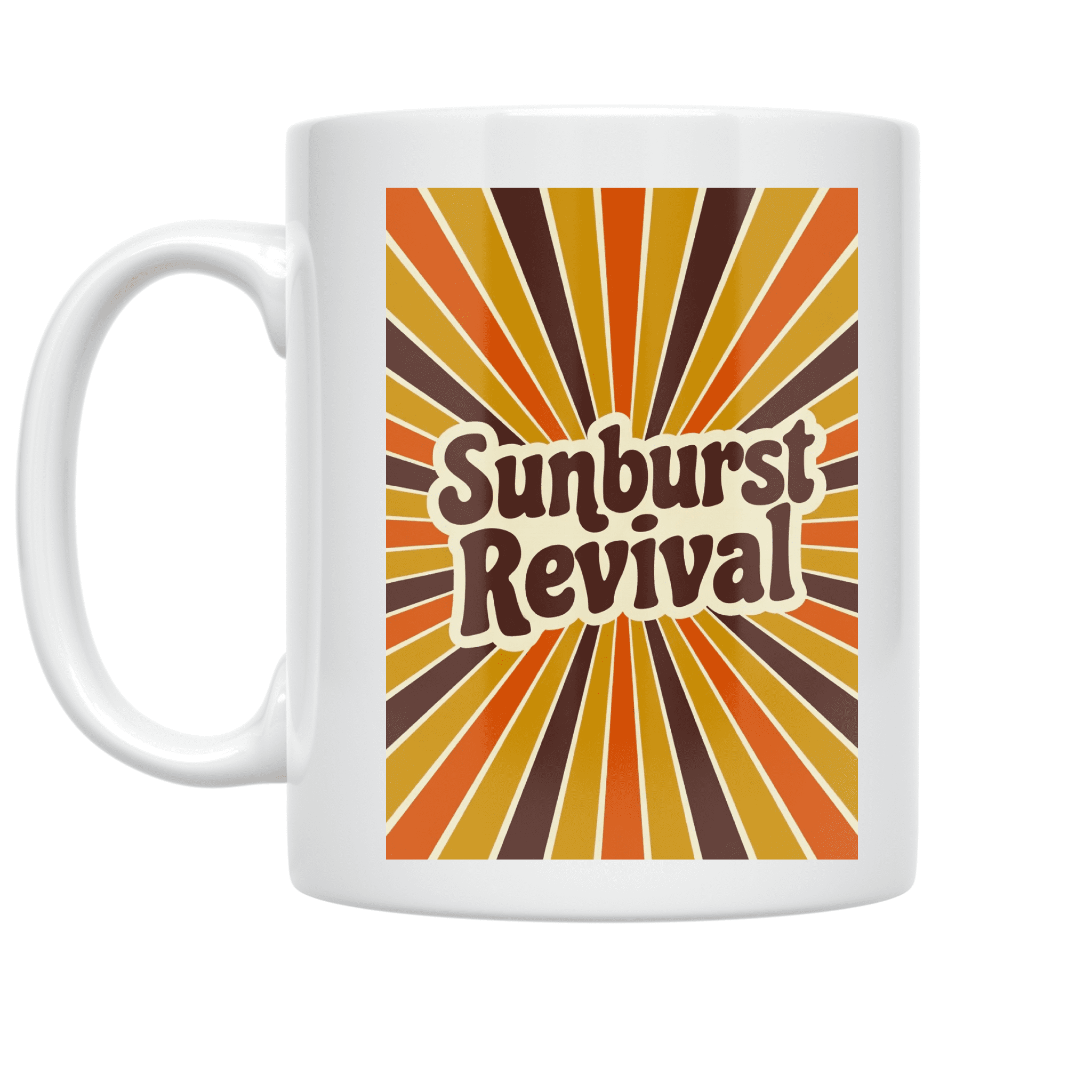 Sunburst Revival Retro Design - 70s Enthusiast - 11 oz Ceramic Coffee ...