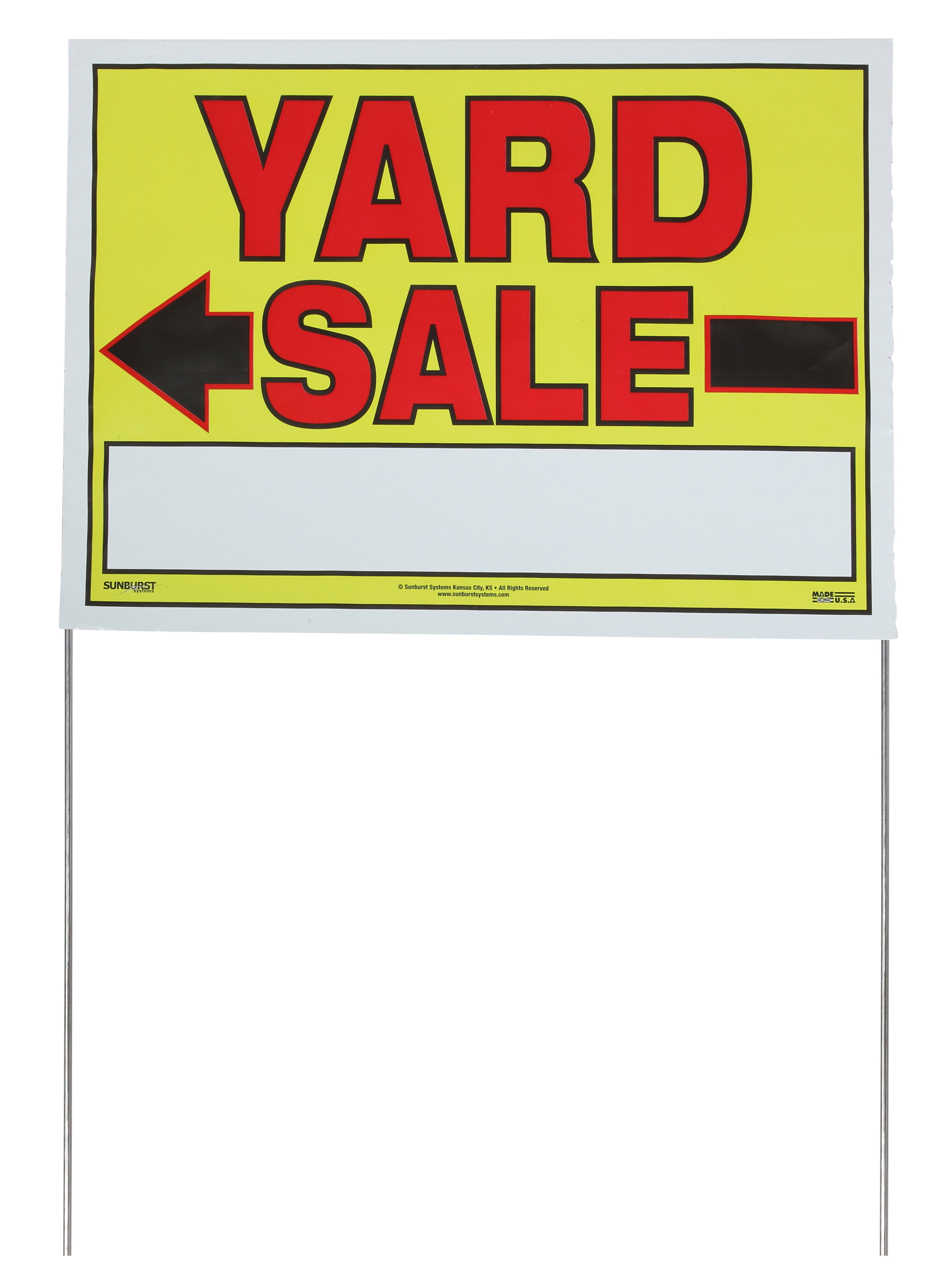 Free Shipping! Sunburst Systems 2-Sided Yard Sale Signs with Metal U ...