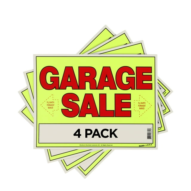 Sunburst Systems 3640 Garage Sale Sign with Blank Space for Writing ...