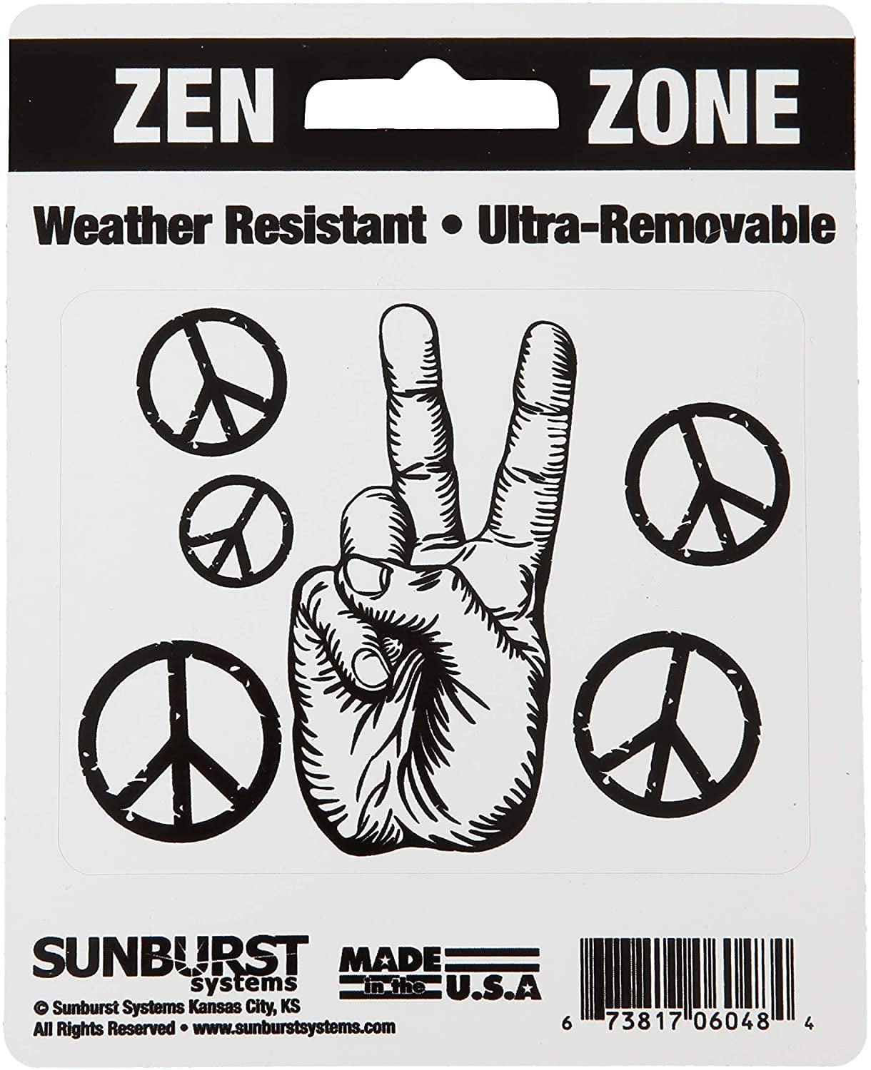 Sunburst Systems 6048 Peace Hand Zen Decal Sticker - Walmart.com