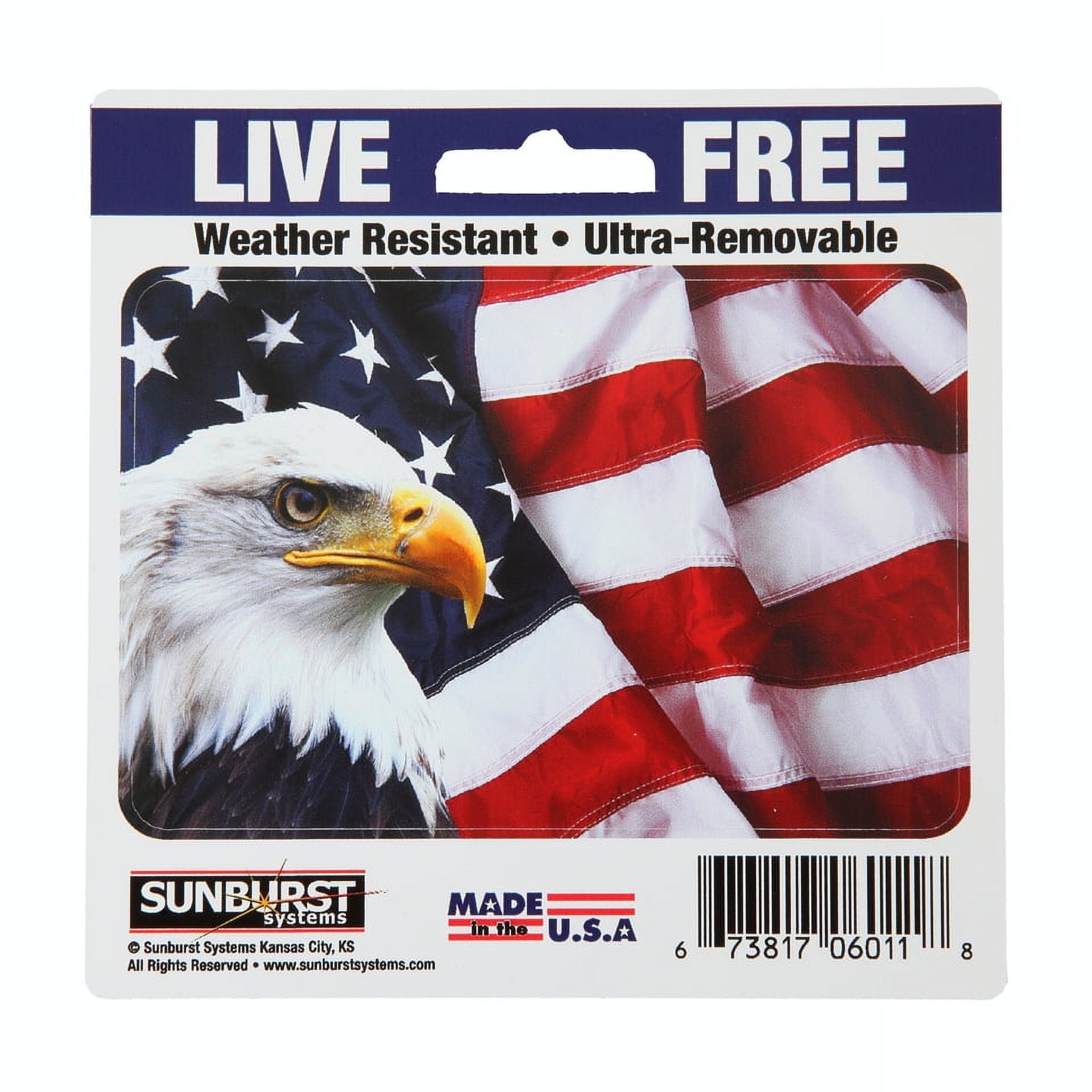 Sunburst Systems 6111 Flag Eagle Weather Resistant Removable Decal ...