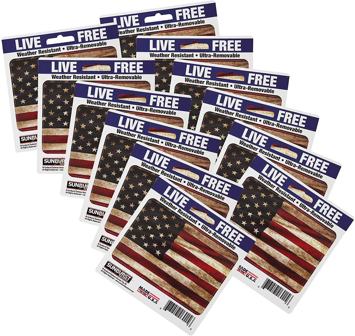 Sunburst Systems 6215 Grunge Flag Weather Resistant Removable Weather ...